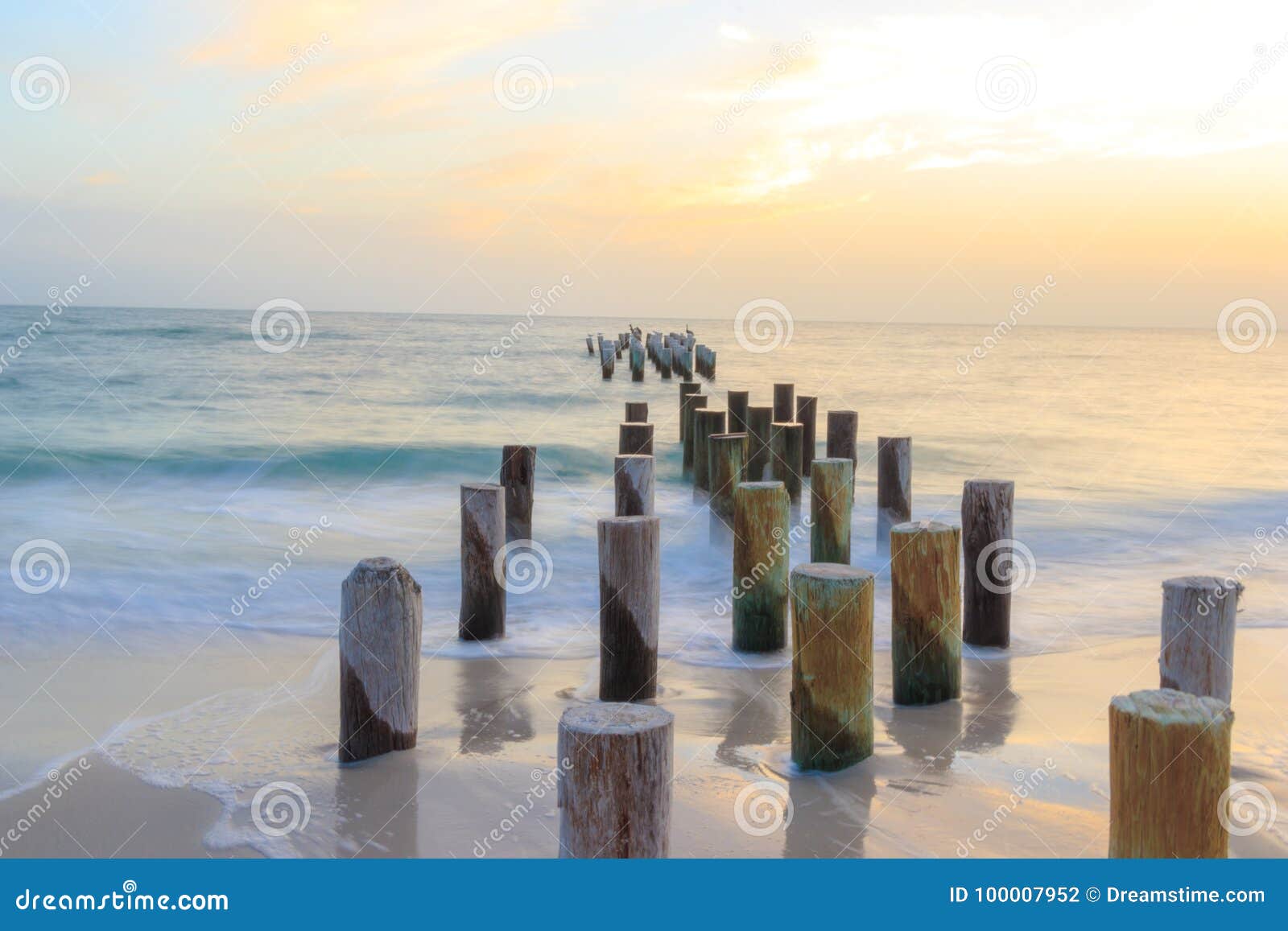 Naples Pillars stock photo. Image of sunset, pier, pillars - 100007952