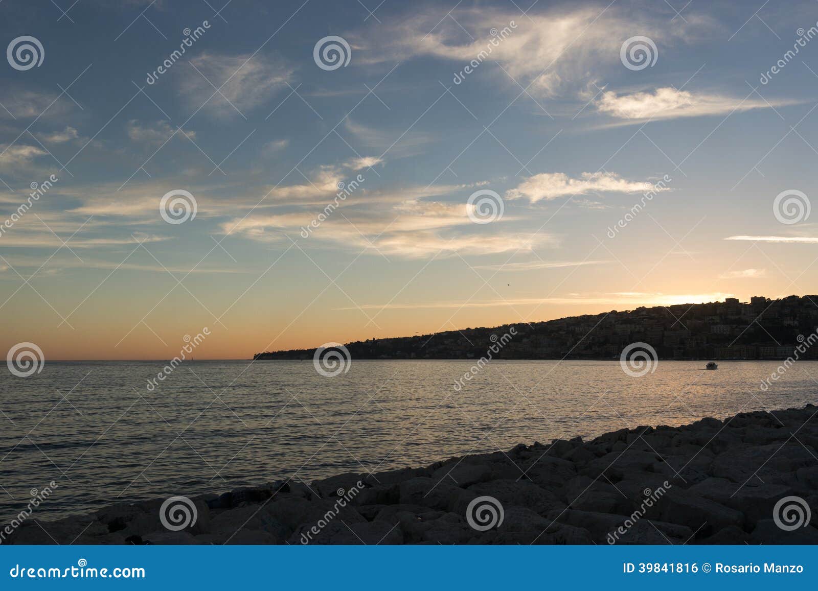 Naples seafront at dusk stock photo. Image of dusk, seafront - 39841816