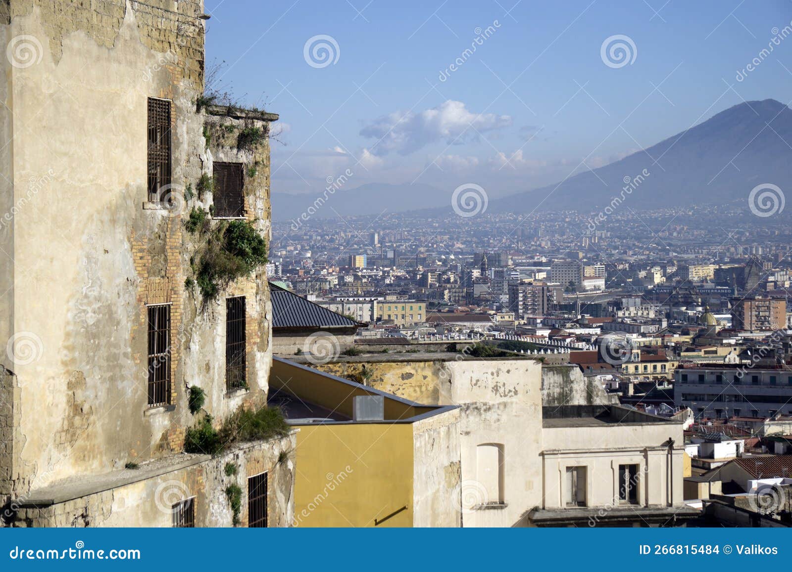 Naples Street in the Town Naples Italy Stock Photo - Image of vesuvius ...