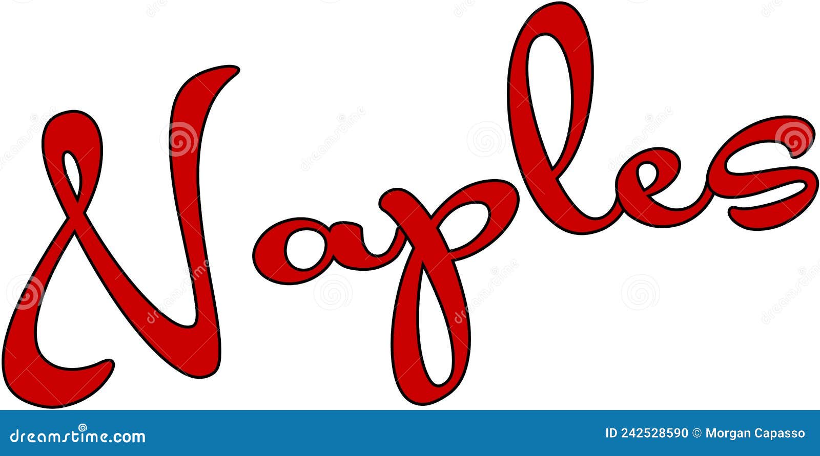 Naples Text Sign Illustration Stock Vector - Illustration of decorative ...