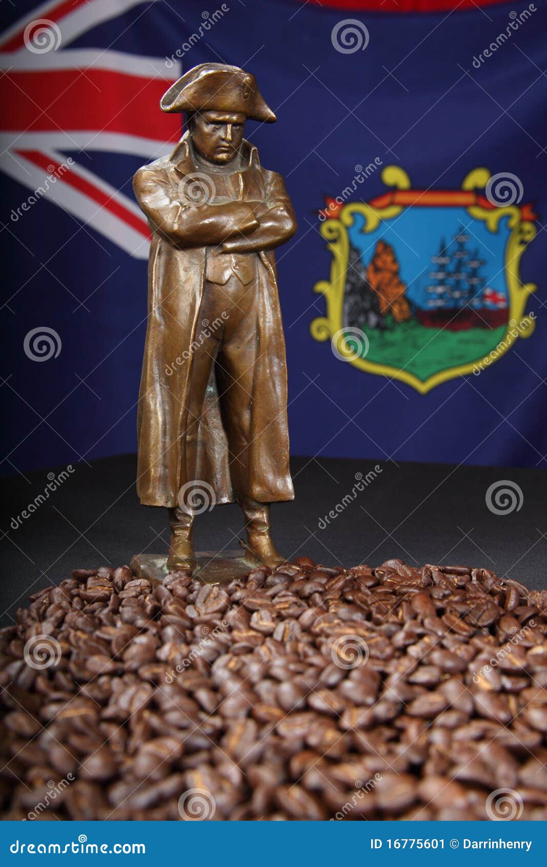 Napoleon Figure with St Helena Roast Coffee Beans Stock Image - Image ...