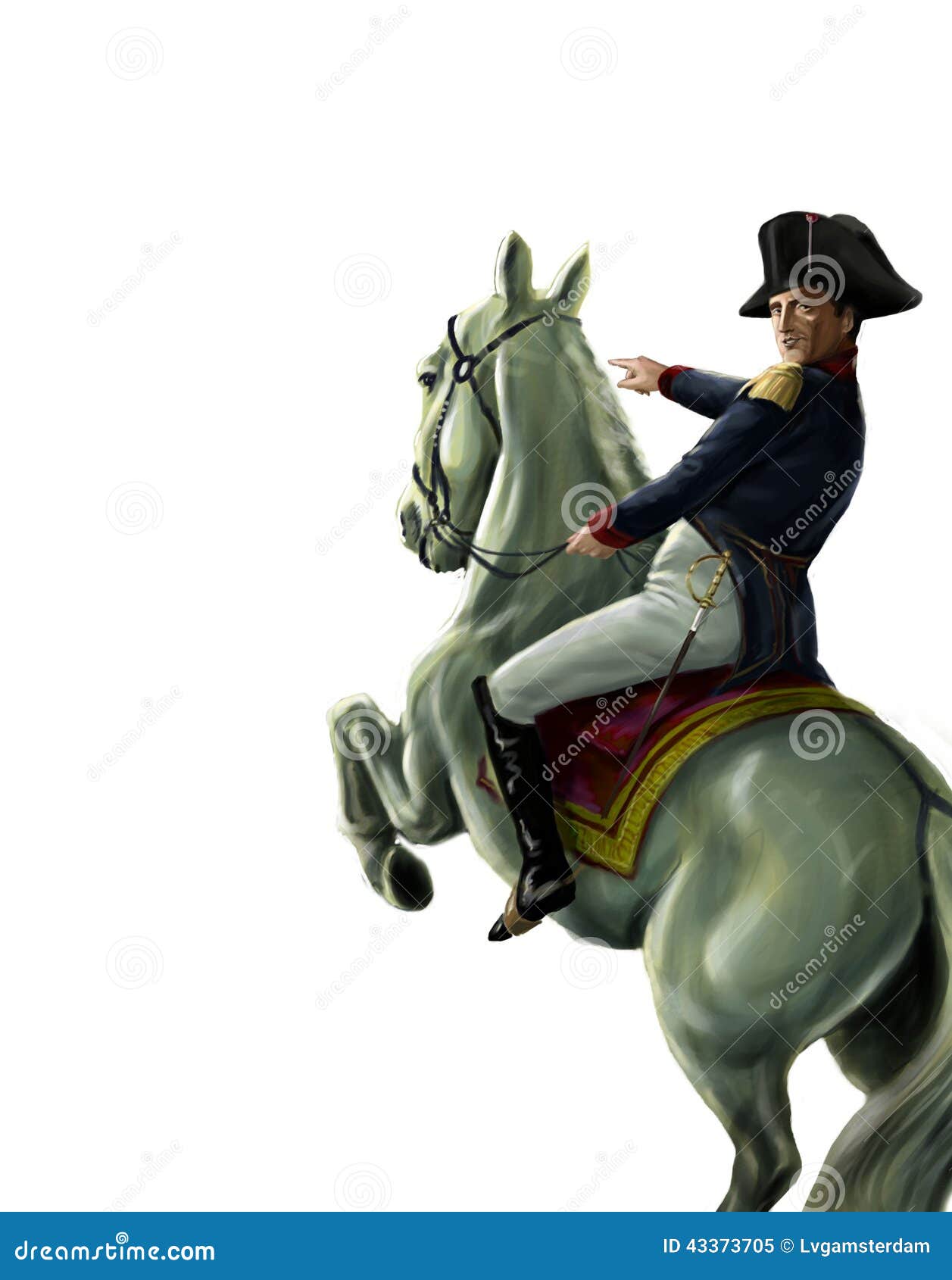 Napoleon on horse stock illustration. Illustration of hussar - 43373705