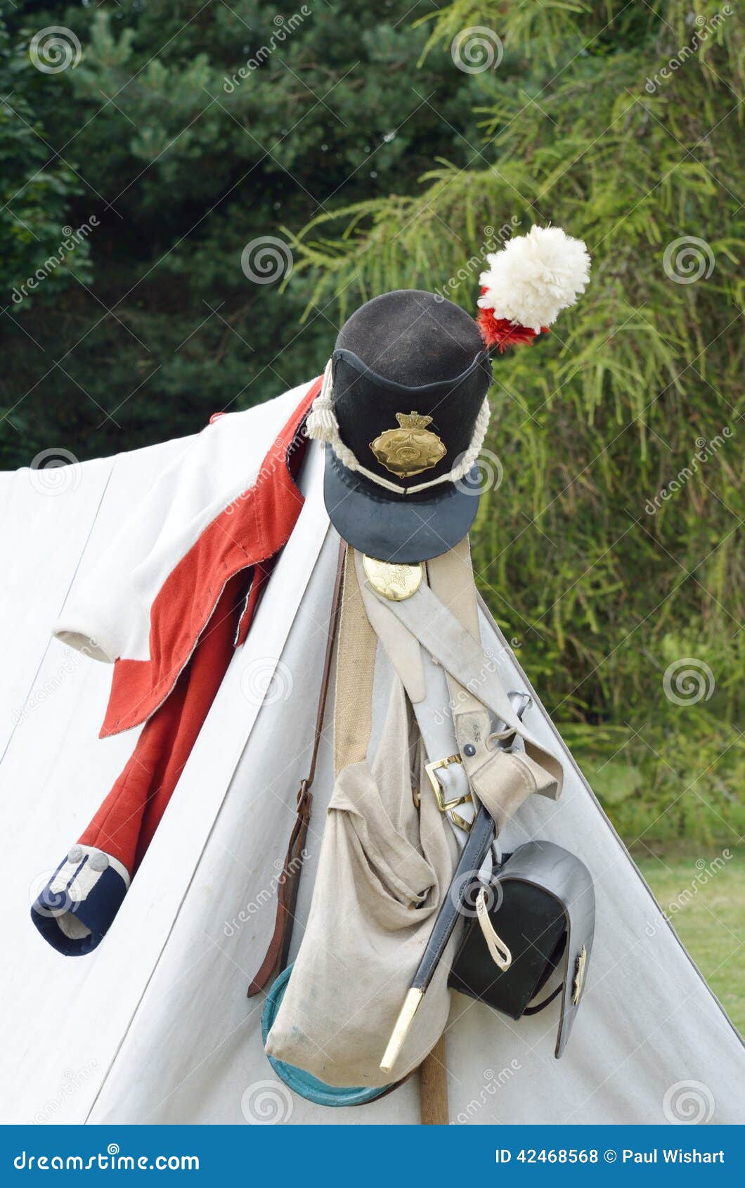 Napoleonic Legeruitrusting Op Tent Stock Foto - Image of redcoat ...