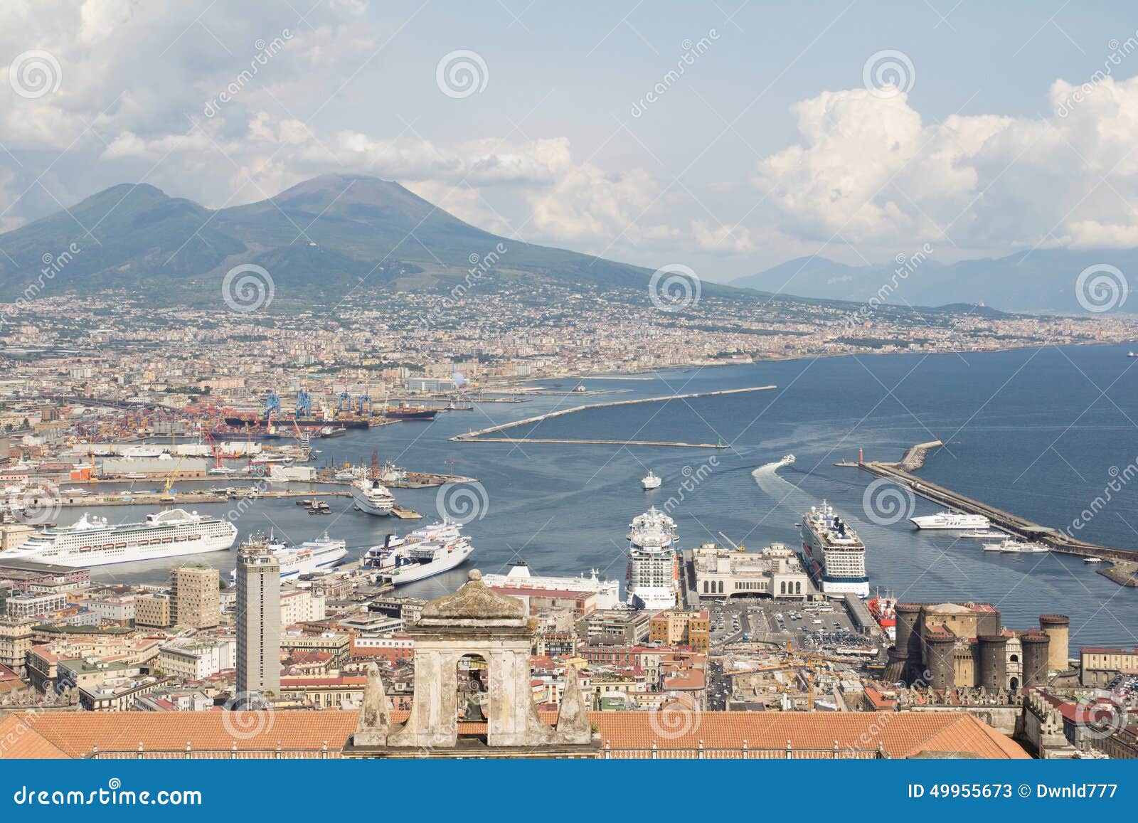 Napoli bird view stock image. Image of mediterranean - 49955673