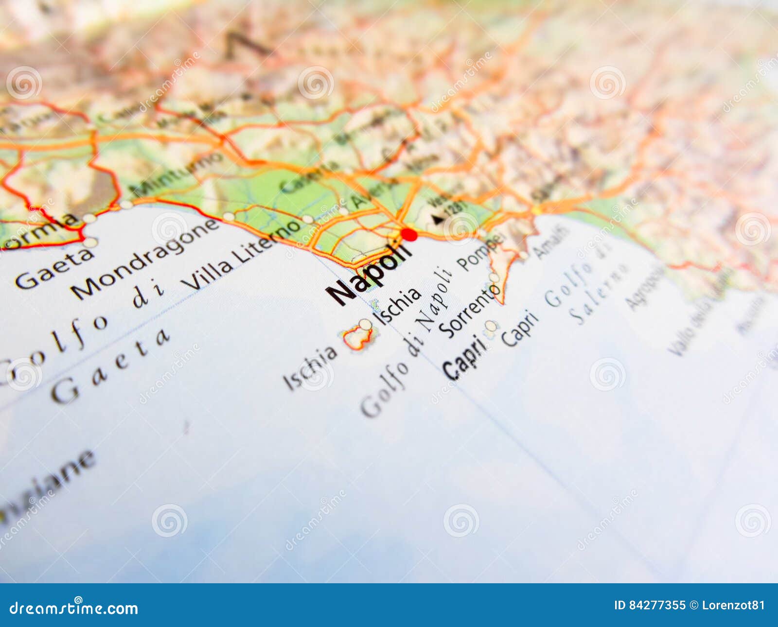 Napoli City Over a Road Map ITALY Stock Image - Image of italy, travel ...