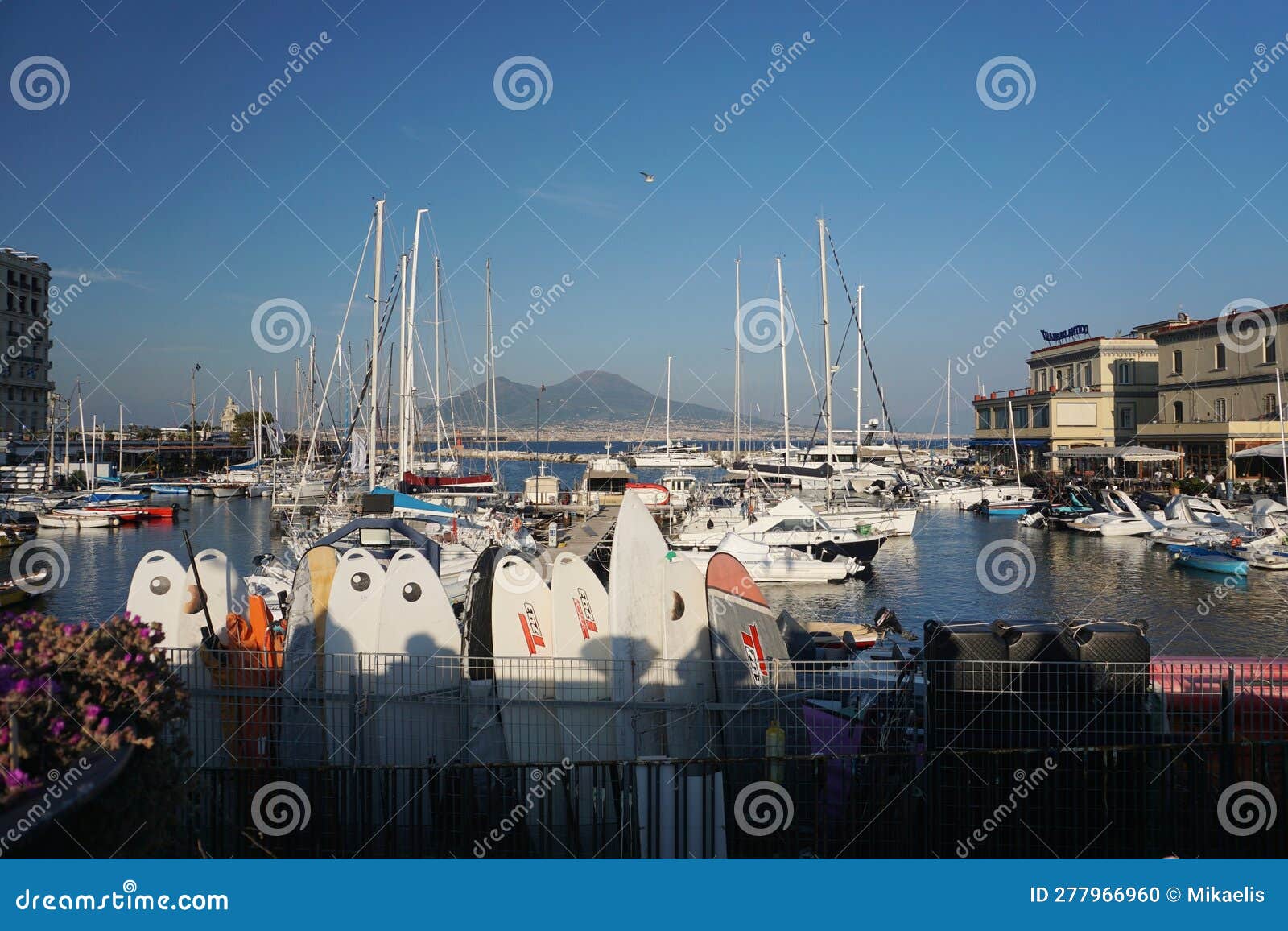 Napoli Harbour, Italy, with Boats at Sunset Editorial Image - Image of ...
