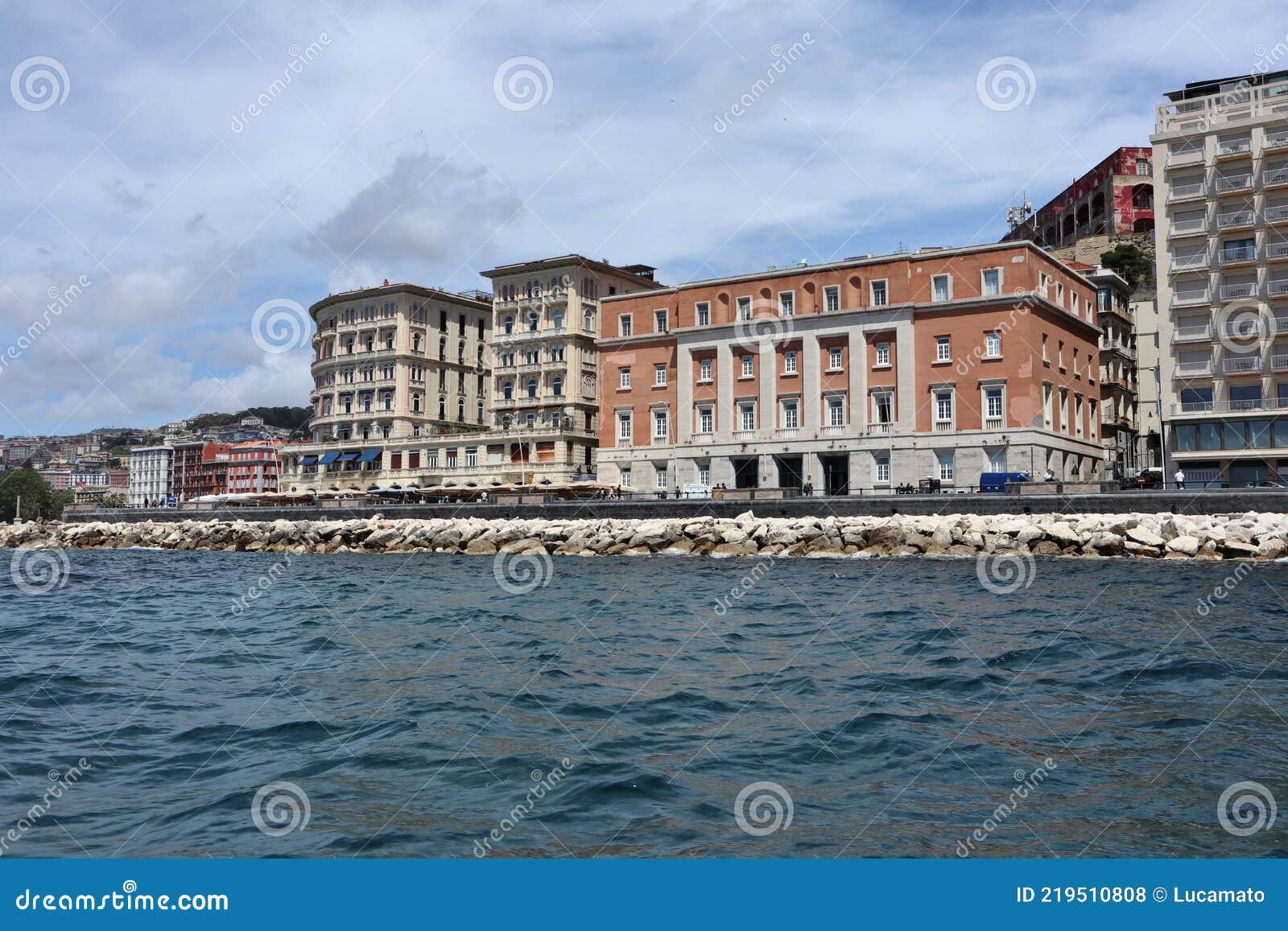 Napoli - Lungomare Di Via Partenope Dalla Barca Editorial Stock Photo ...