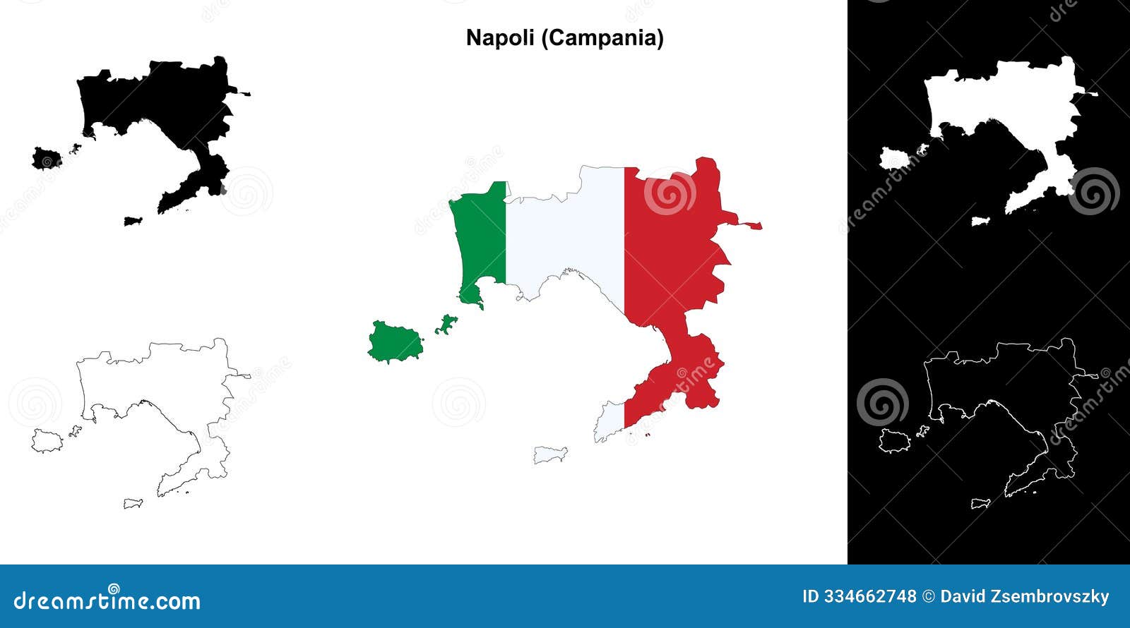 Napoli outline map stock illustration. Illustration of blank - 334662748