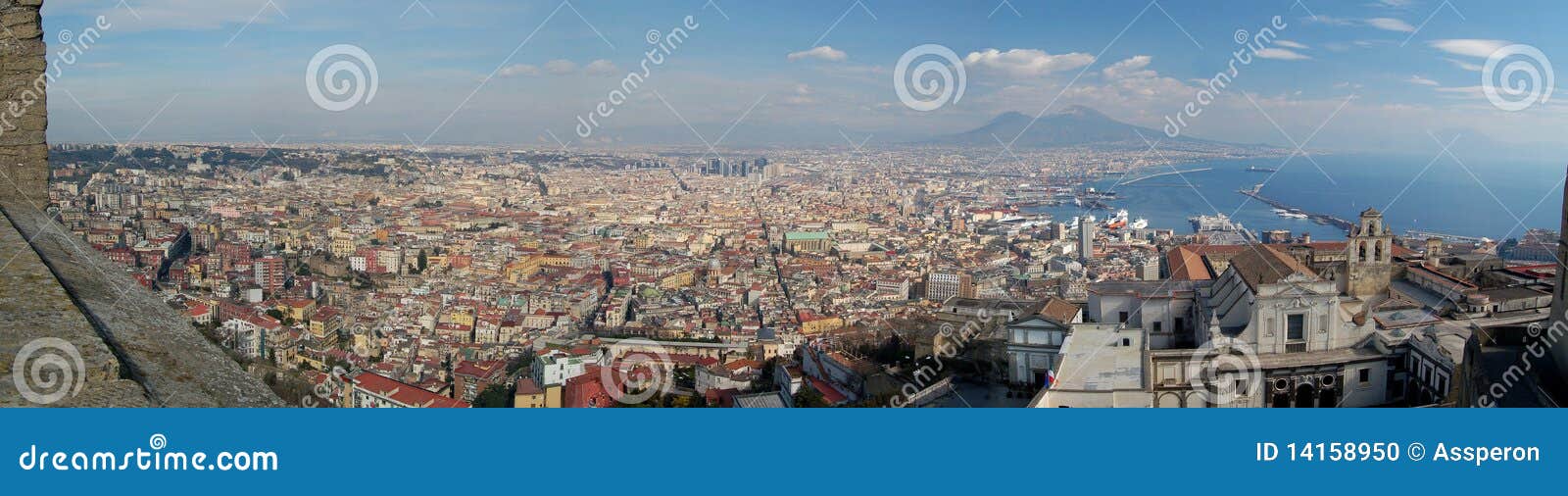 Napoli panorama stock photo. Image of italia, port, business - 14158950