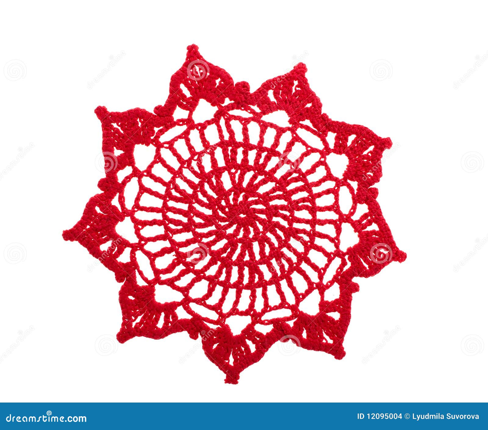 Napperon rouge de crochet photo stock. Image du fond - 12095004