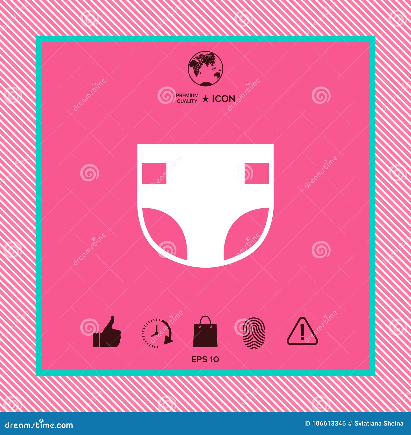 Nappy symbol icon stock vector. Illustration of nappies - 106613346