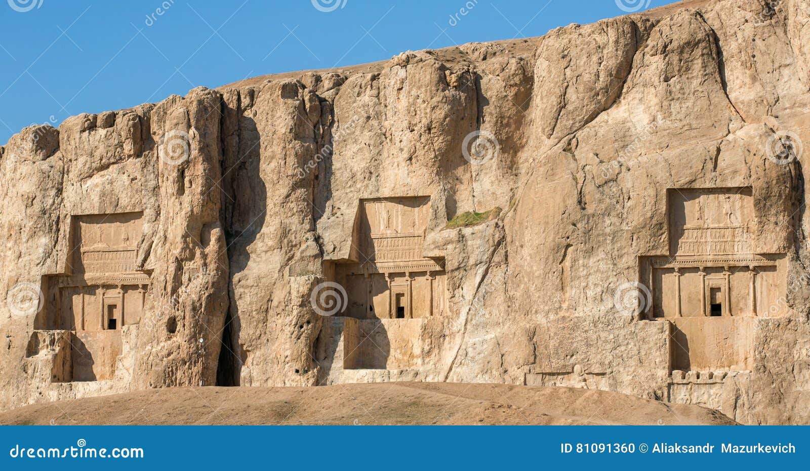 Naqsh-e Rustam, an Ancient Necropolis in Pars Province Stock Photo ...
