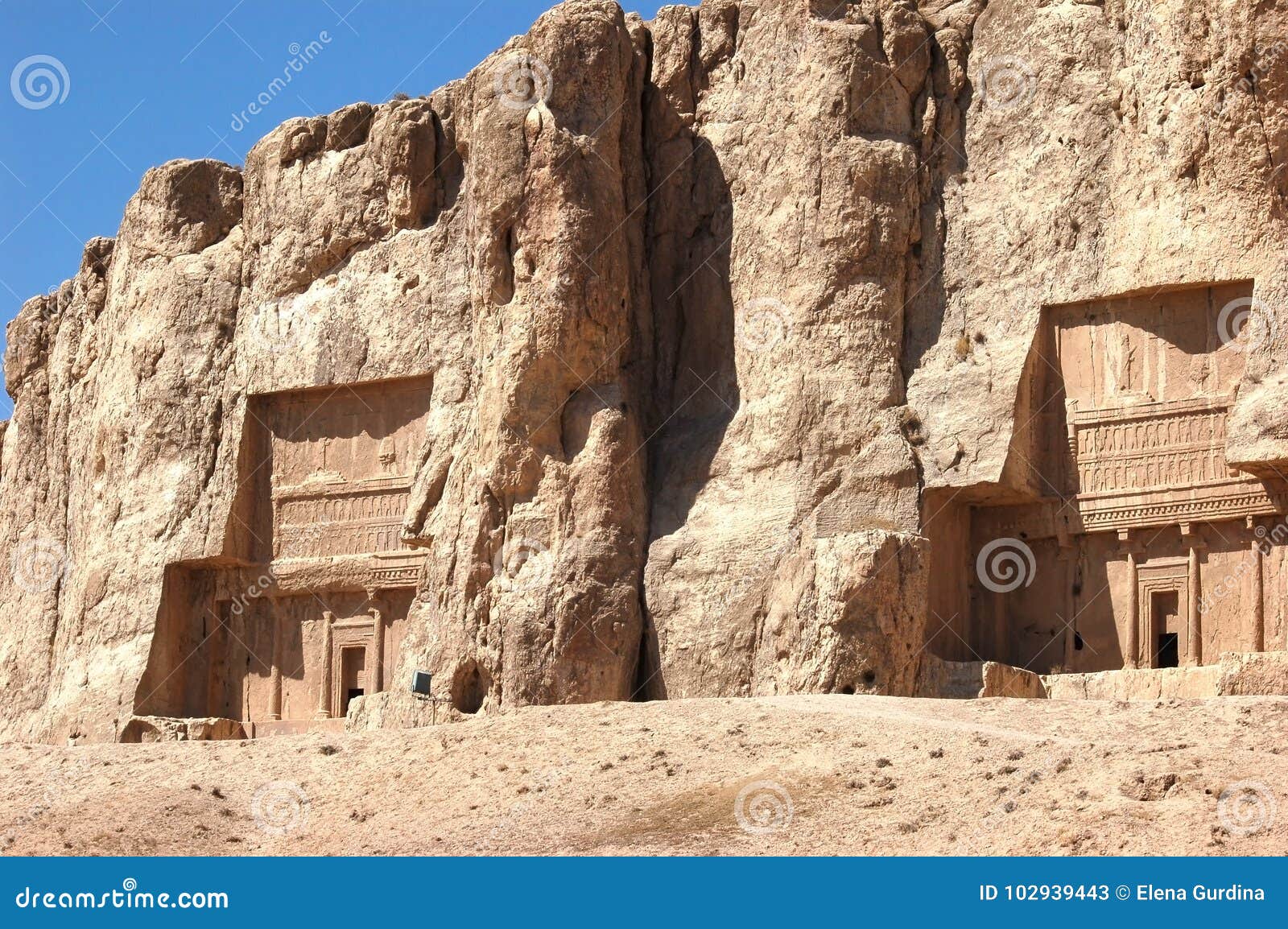 Naqsh-e Rustam Necropolis in Pars Province, Iran. Stock Image - Image ...