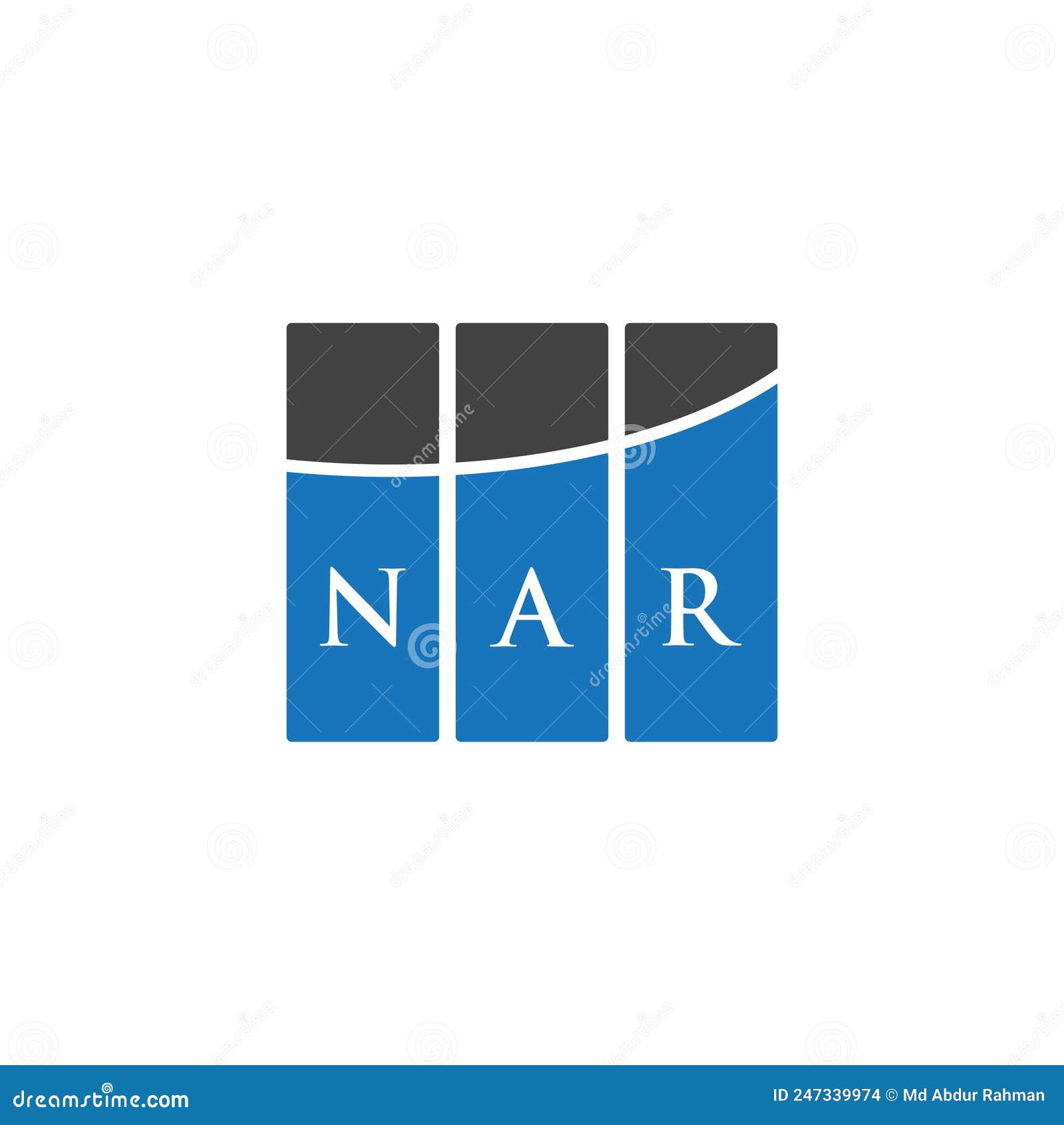 NAR Letter Logo Design on WHITE Background. NAR Creative Initials ...
