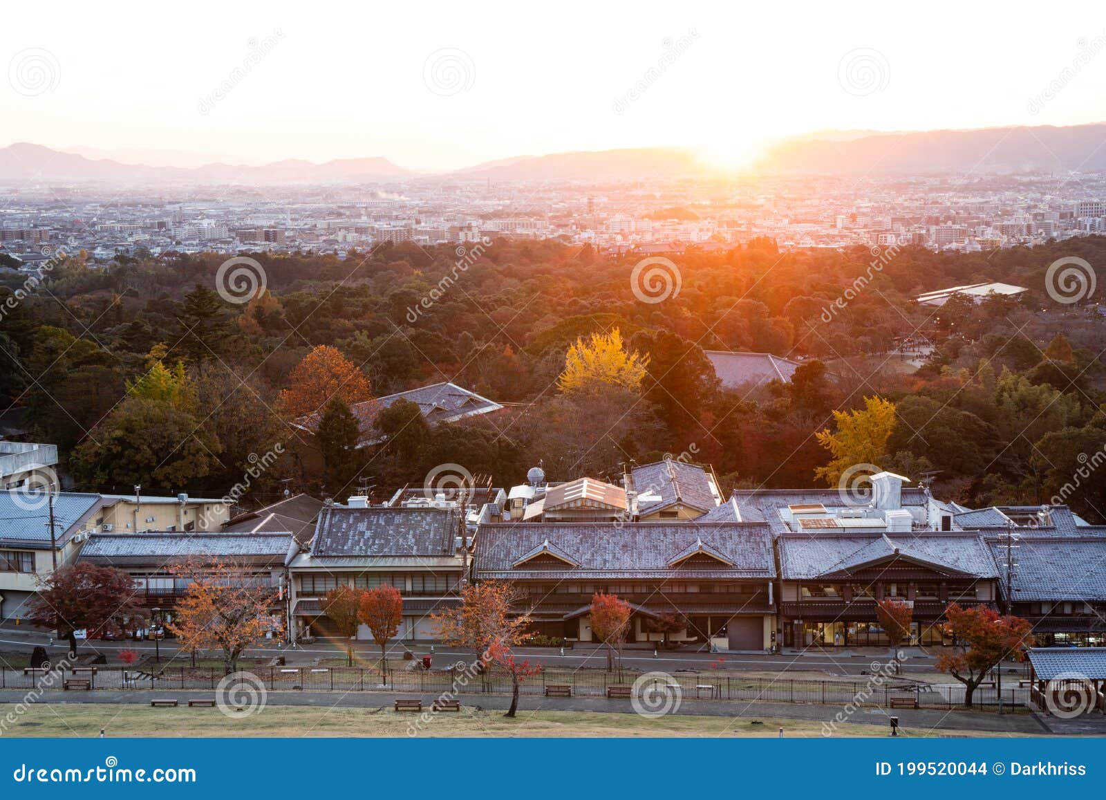 Nara city at sunset stock photo. Image of ancient, kansai - 199520044