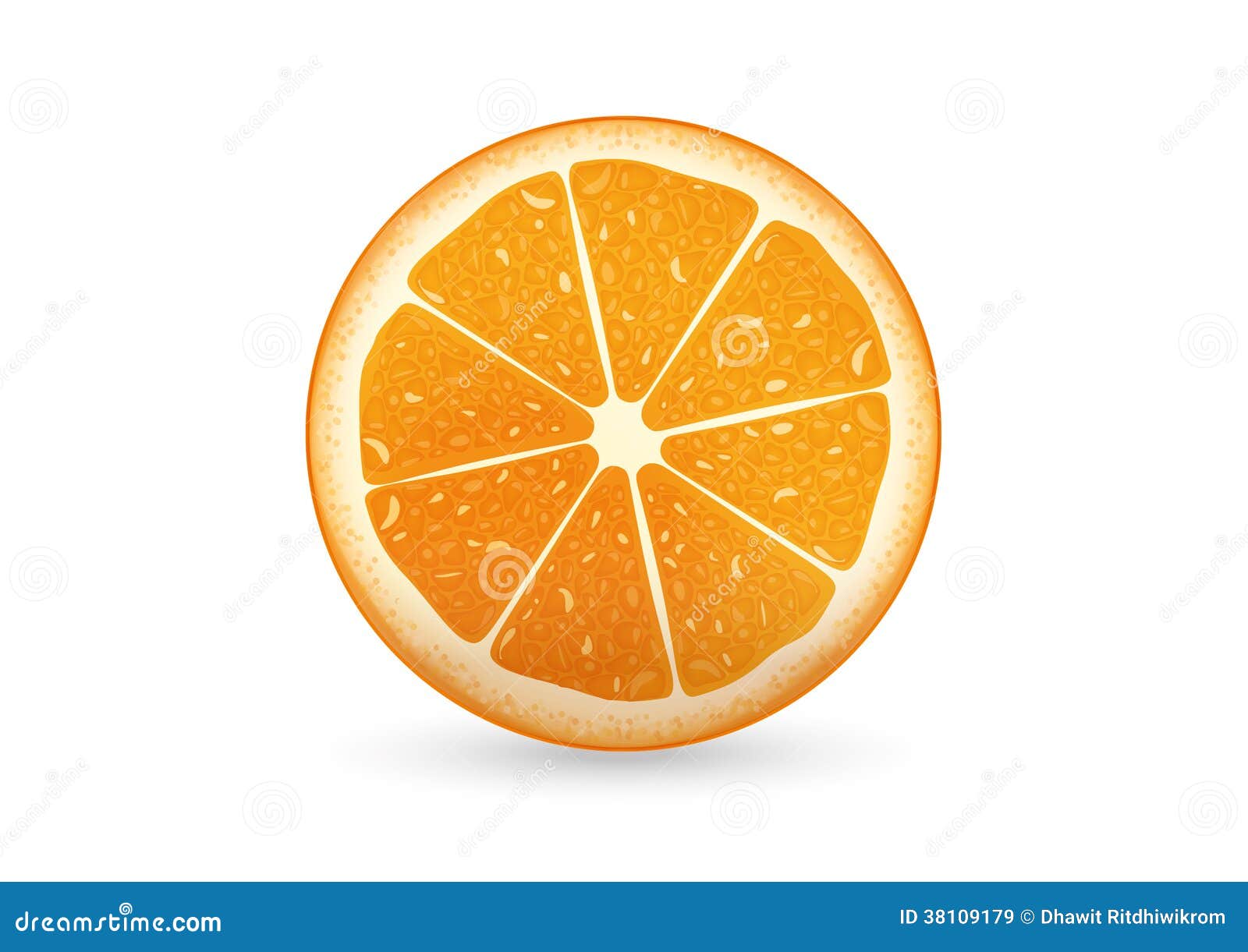 Naranja cortada ilustración del vector. Ilustración de delicioso - 38109179