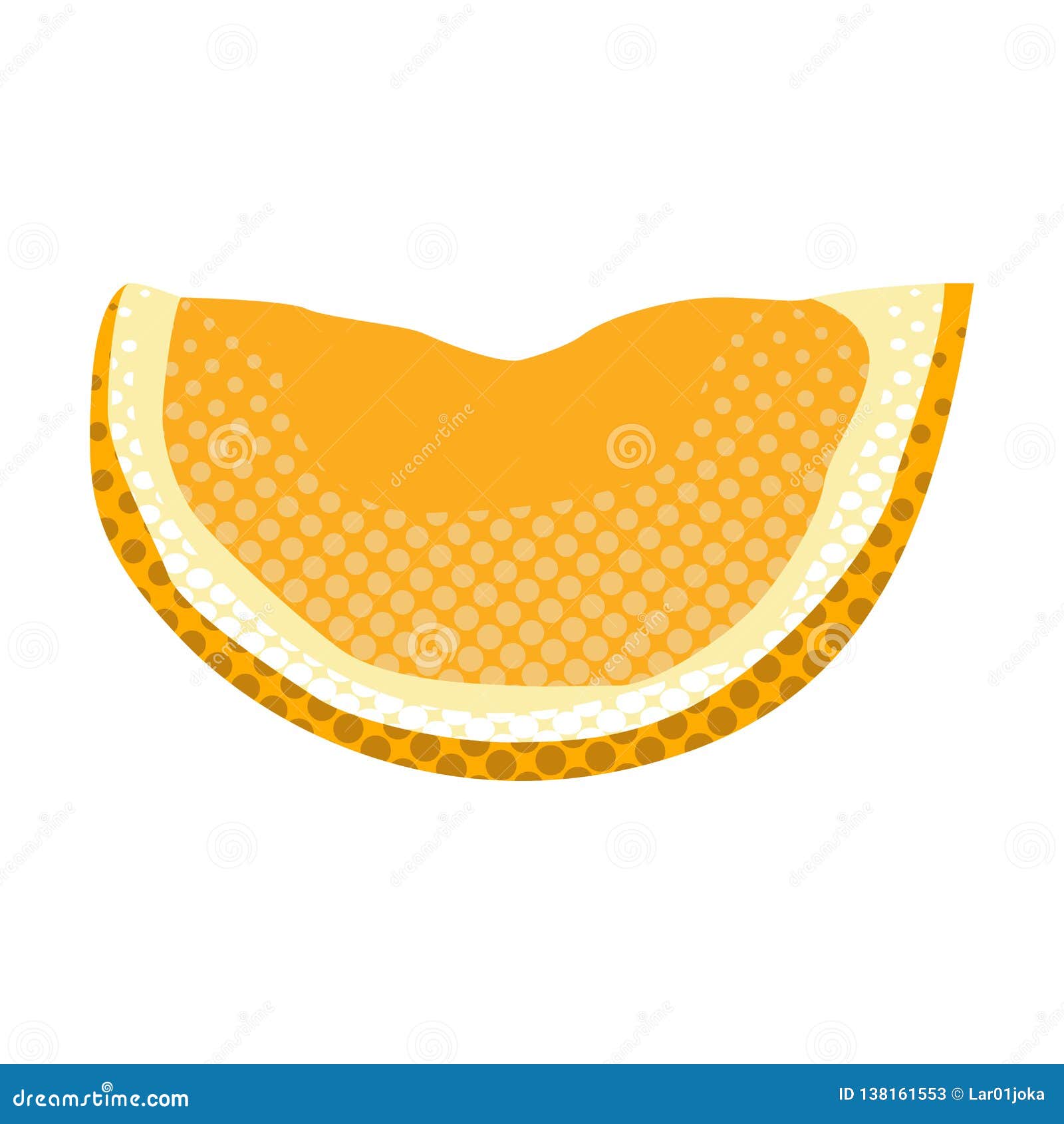 Naranja Cortada Aislada Estilo De Semitono Ilustración del Vector ...