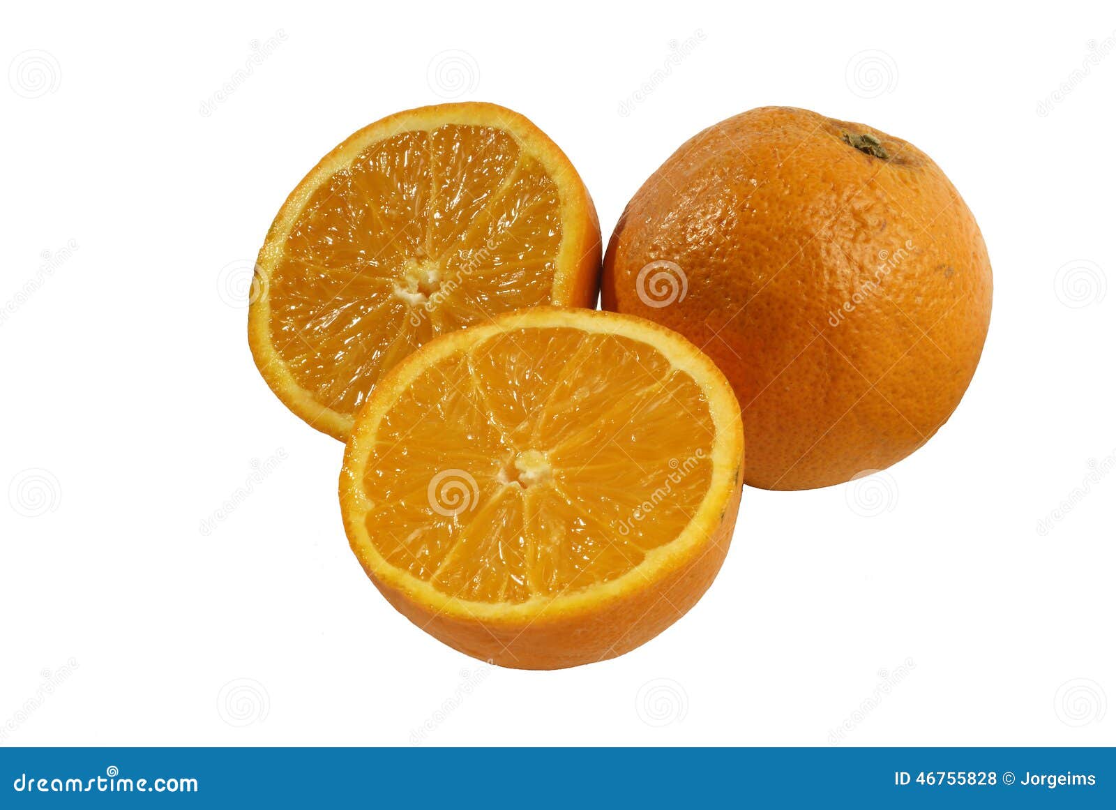 Naranja entera y mitades foto de archivo. Imagen de alimento - 46755828