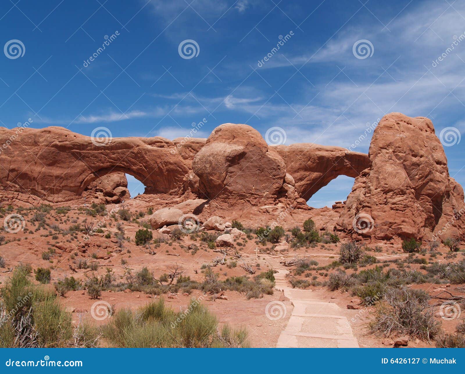 Natural Stone Arches in Desert Stock Image - Image of unique, erosion ...