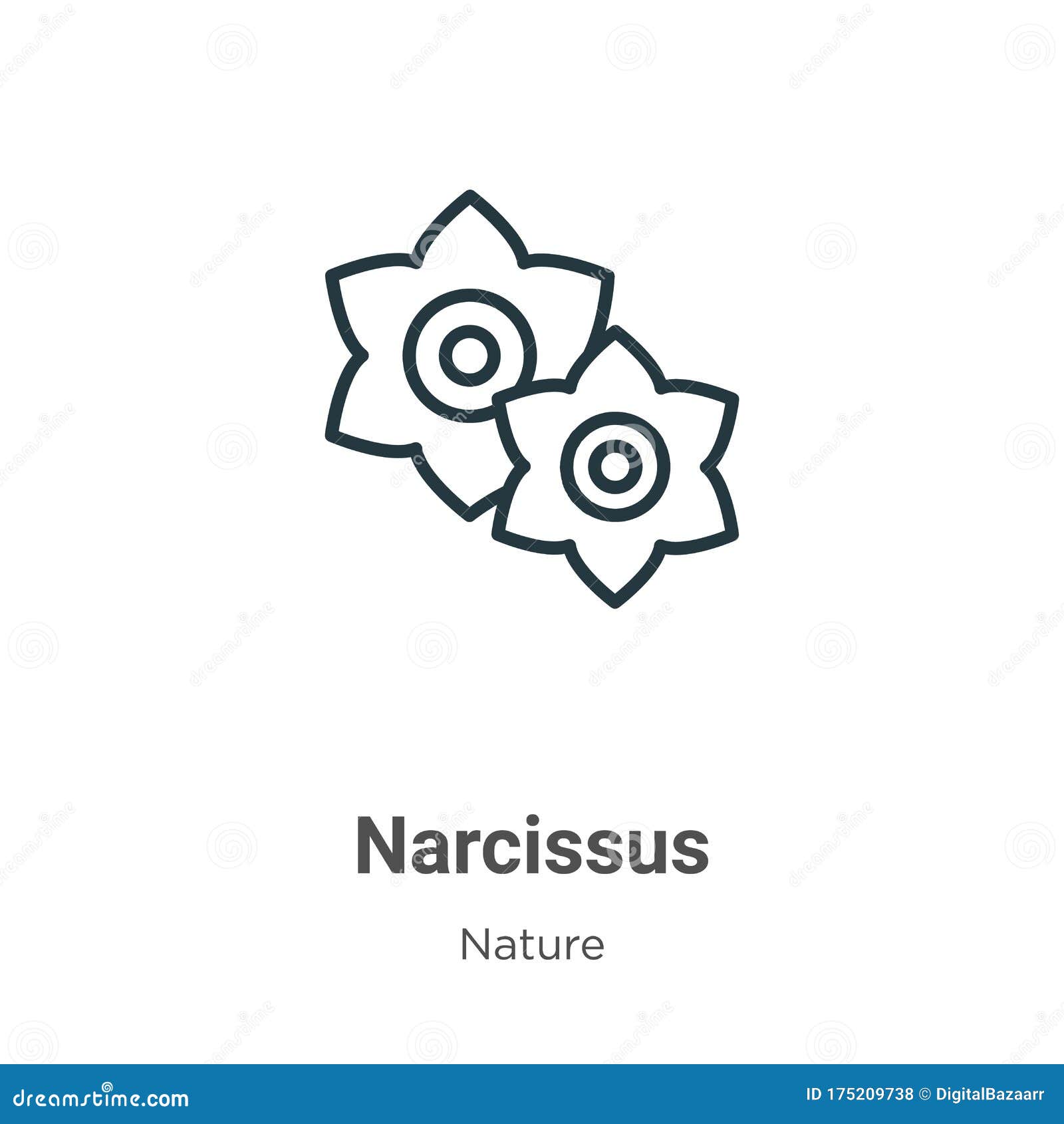 Narcissus Outline Vector Icon. Thin Line Black Narcissus Icon, Flat ...