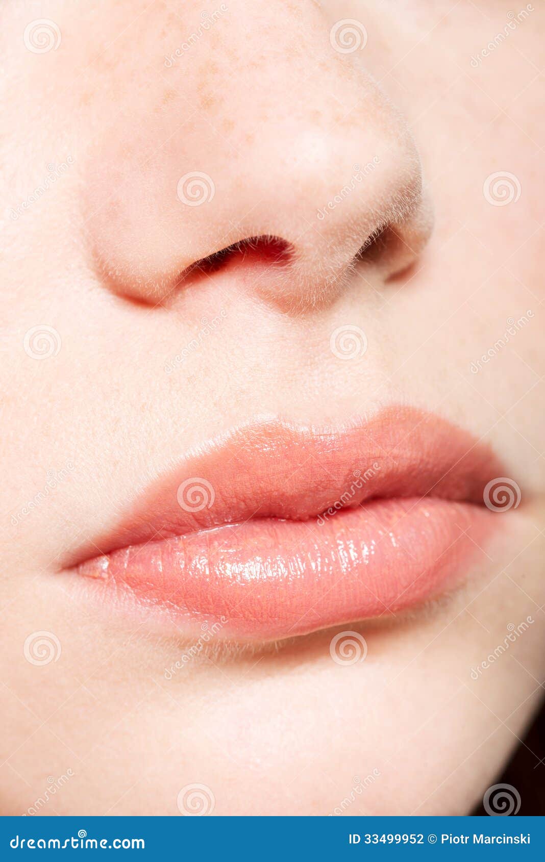 Nariz y labios humanos foto de archivo. Imagen de limpio - 33499952