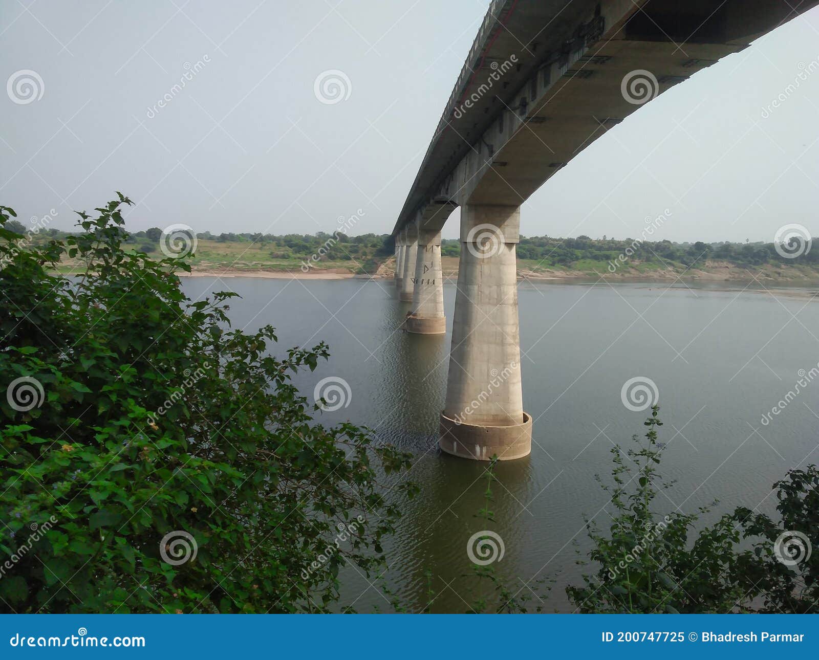 Narmada river and bridge stock image. Image of reservoir - 200747725