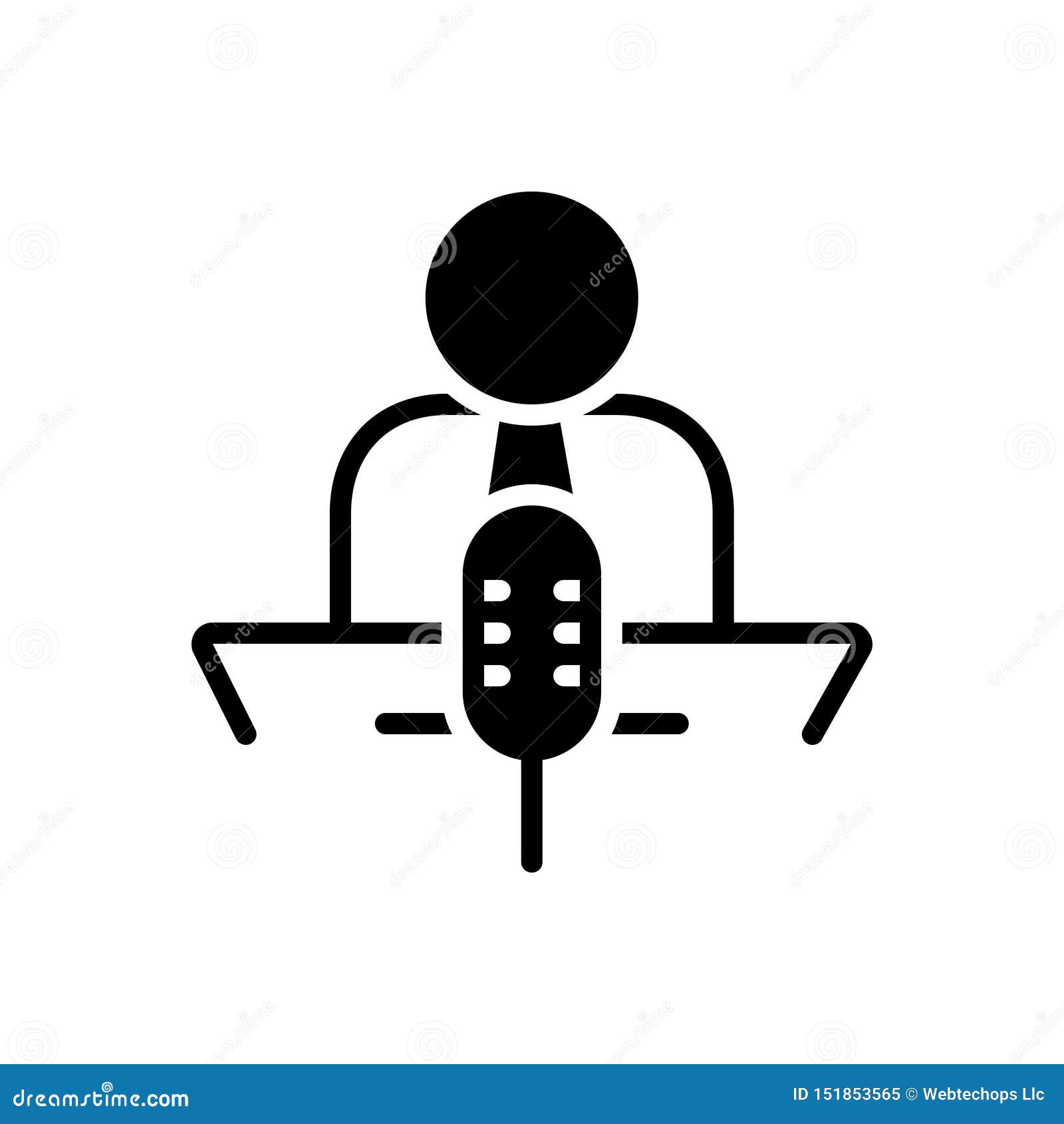 Black Solid Icon for Narrate, Describe and Microphone Stock Vector ...