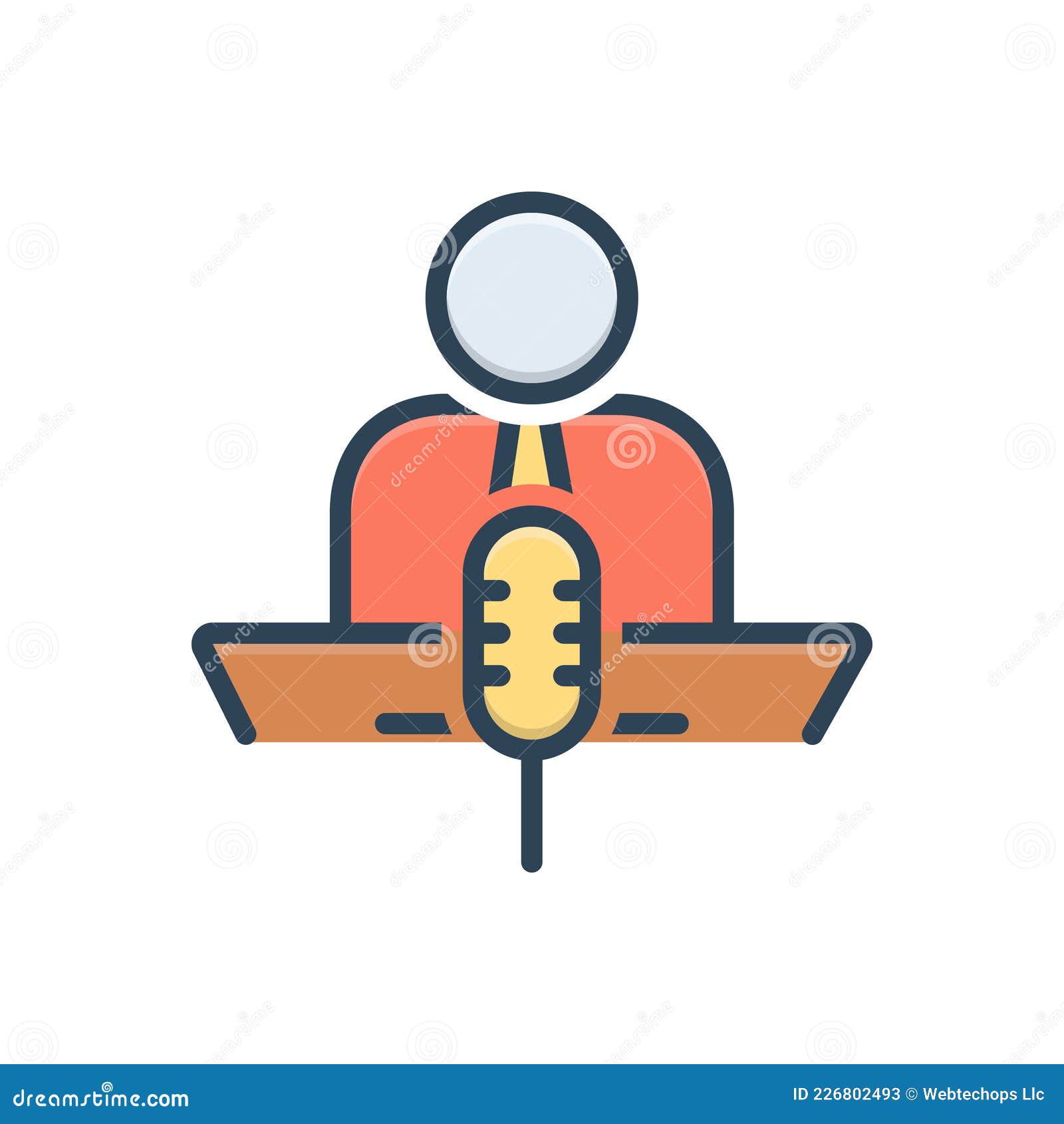 Color Illustration Icon For Narrate, Describe And Microphones ...