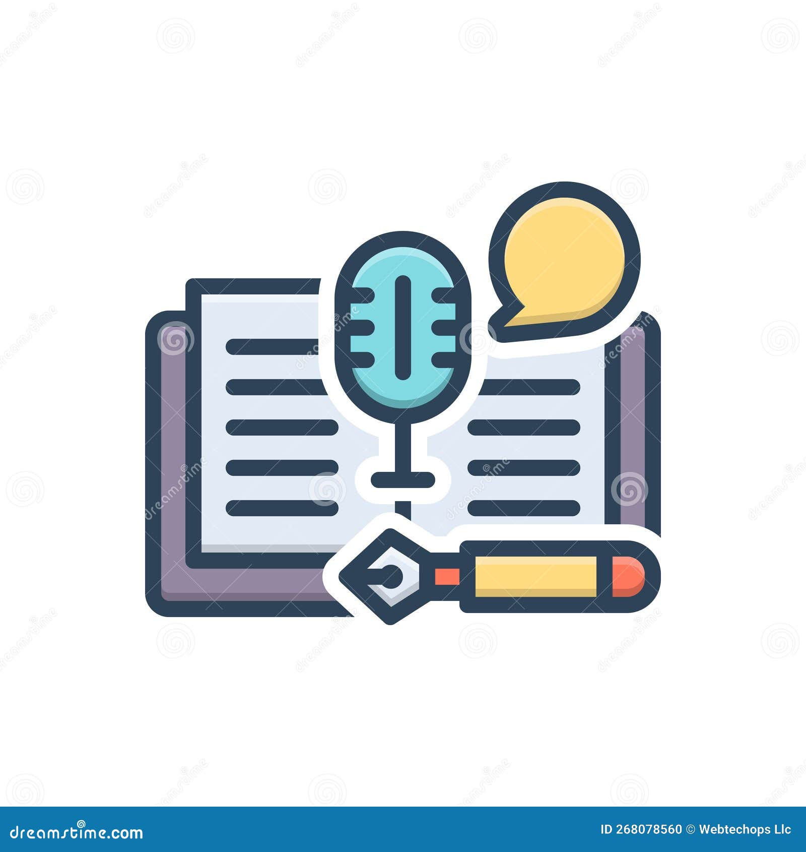 Color Illustration Icon for Narrative, Mike and Voice Stock ...