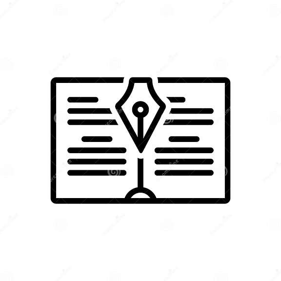 Black Line Icon for Narrative, Tale and Novel Stock Vector ...
