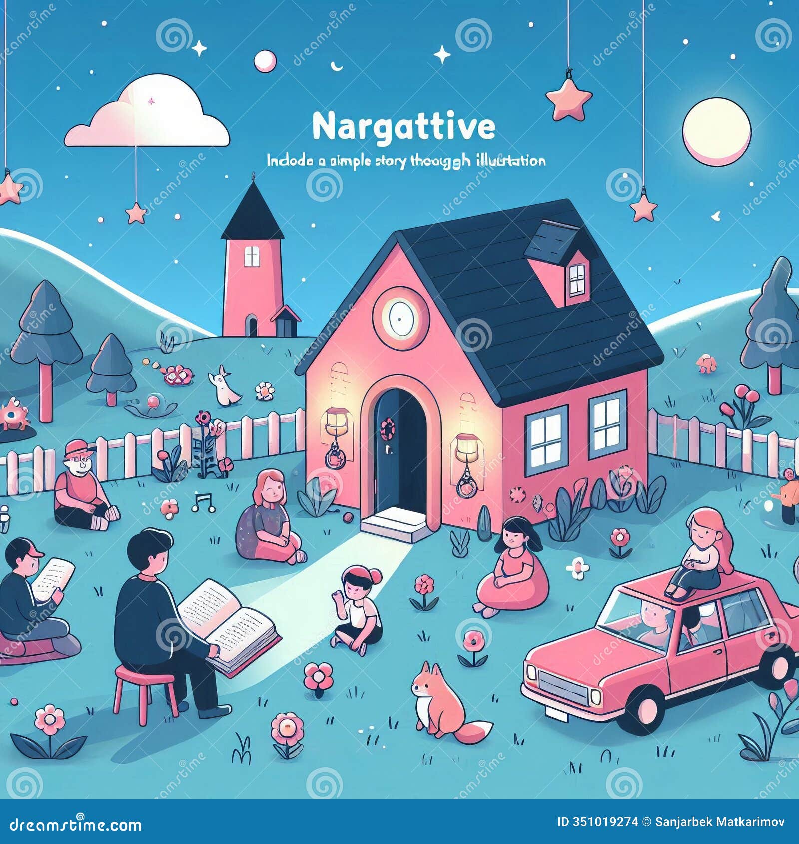 Narrative Include a Simple Story or Message through the Illustra Stock ...