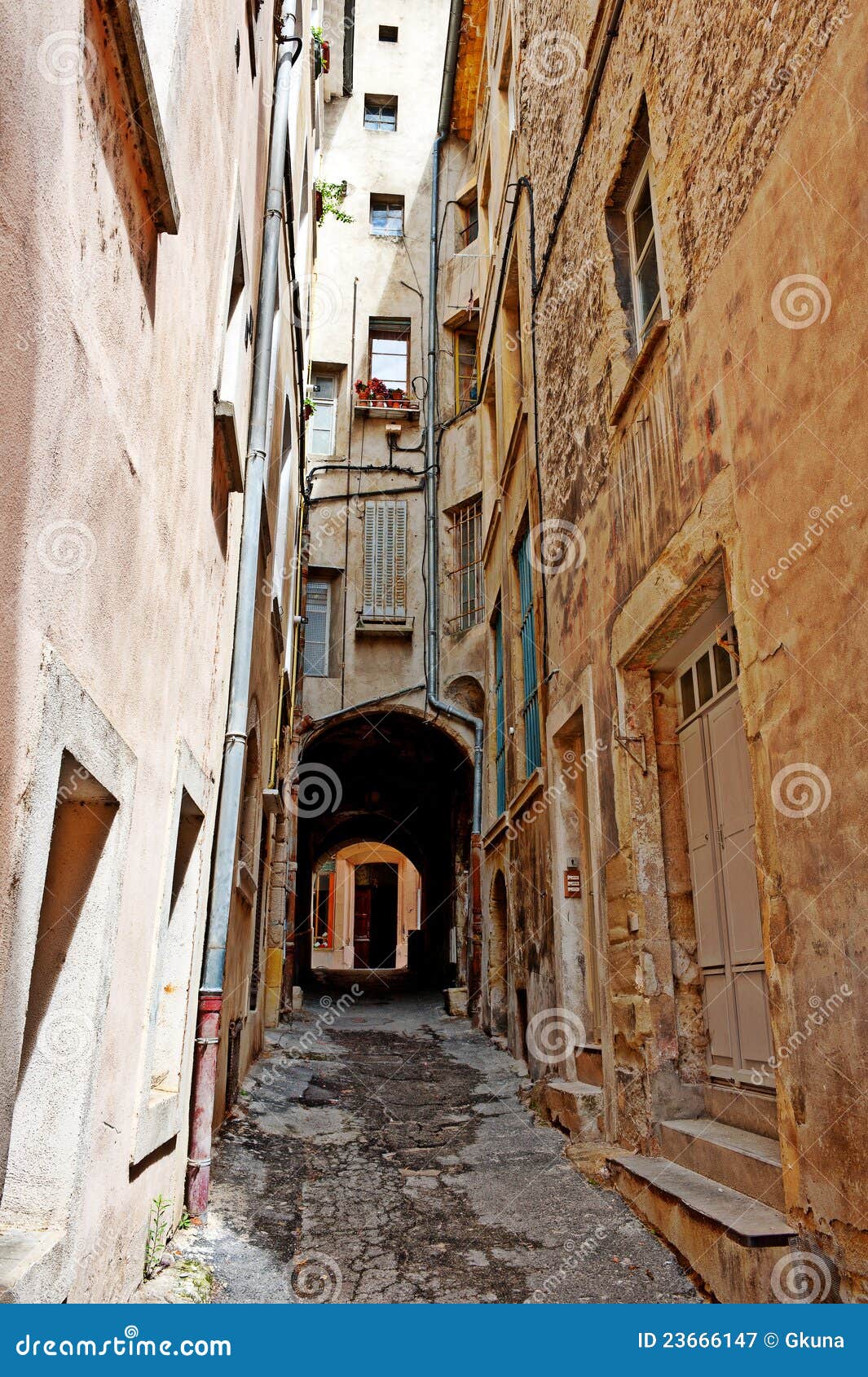 Narrow Alley stock image. Image of exterior, french, landmark - 23666147