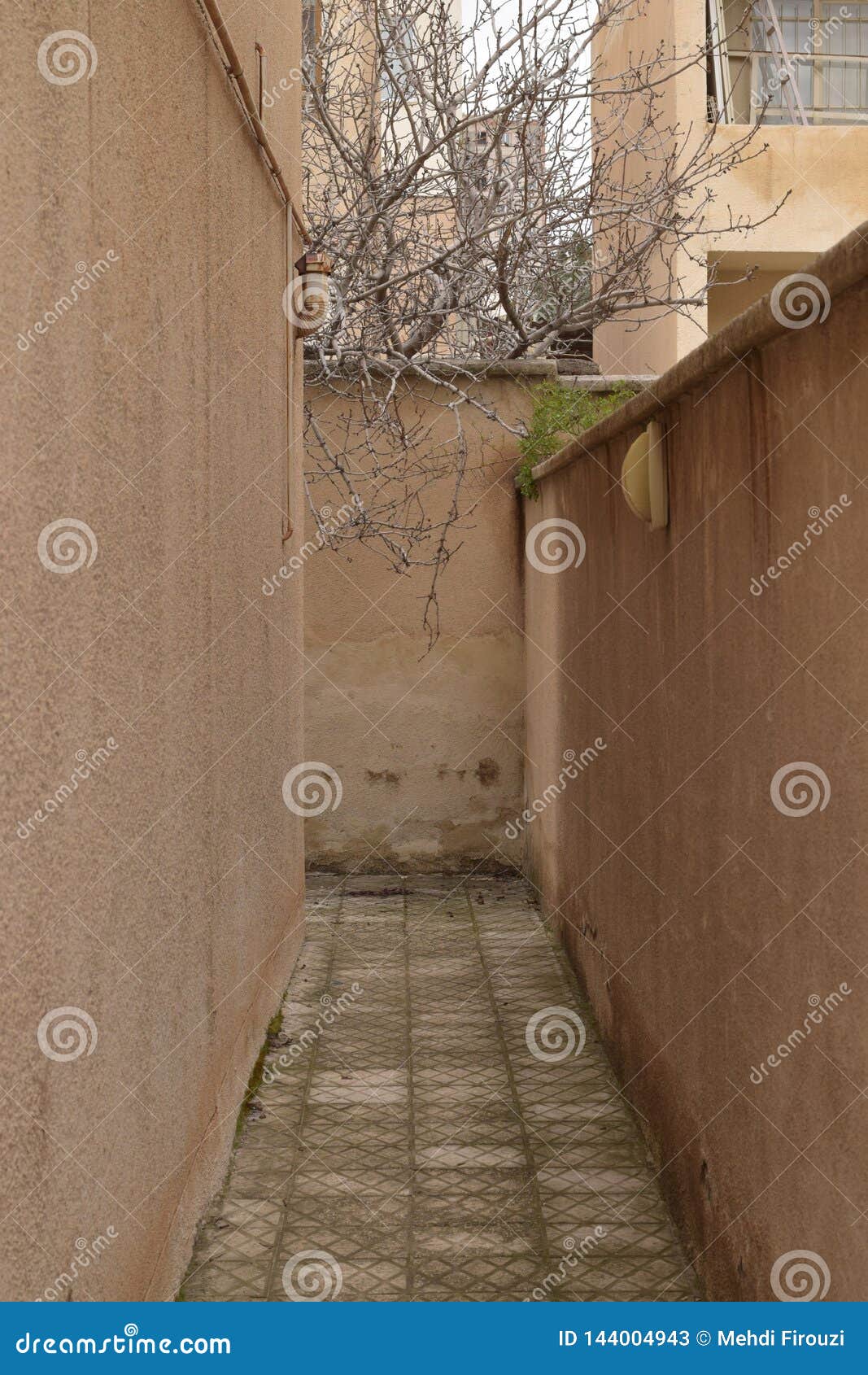 A Narrow Alley stock image. Image of alone, cement, winter - 144004943