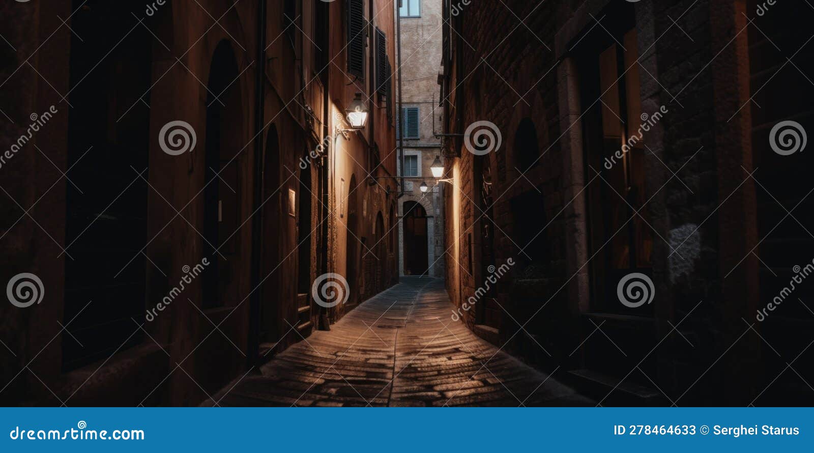 A Narrow Alleyway with a Light at the End. Generative AI Image. Stock ...