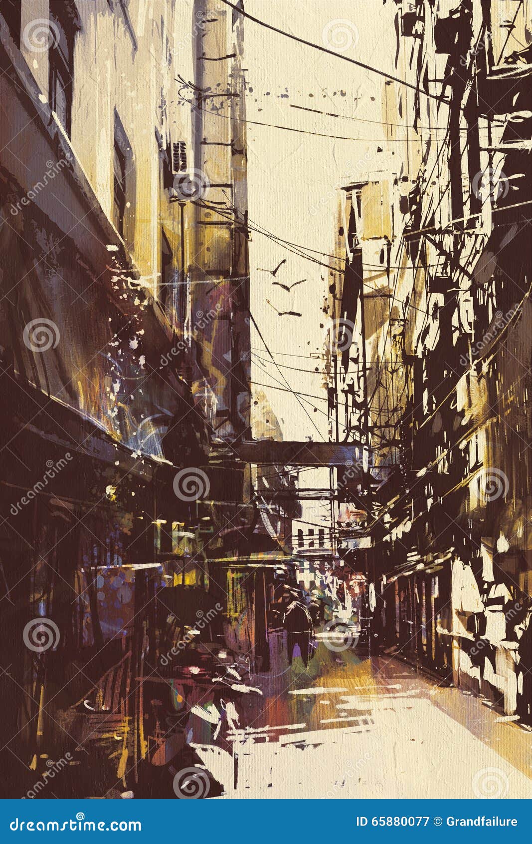 Narrow Alleyway in Old Town Stock Image - Image of town, scene: 65880077