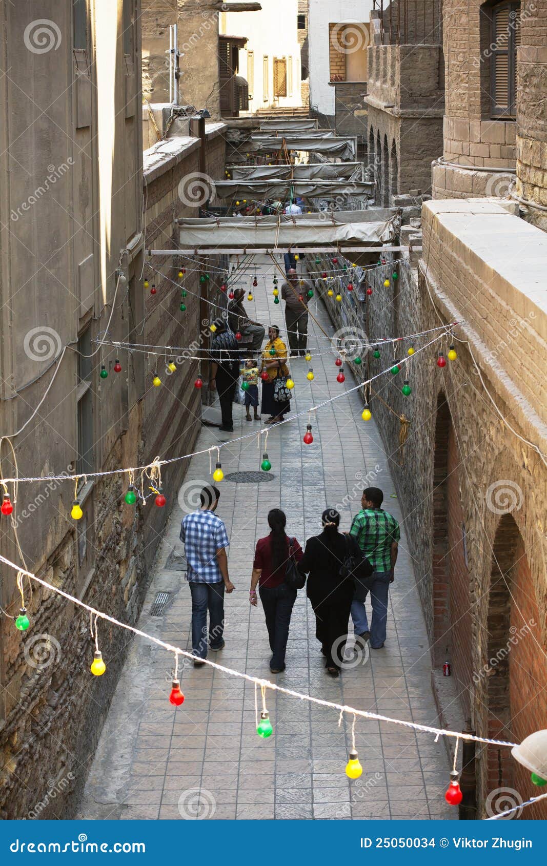 A Narrow Ancient Street of Cairo Editorial Stock Image - Image of city ...