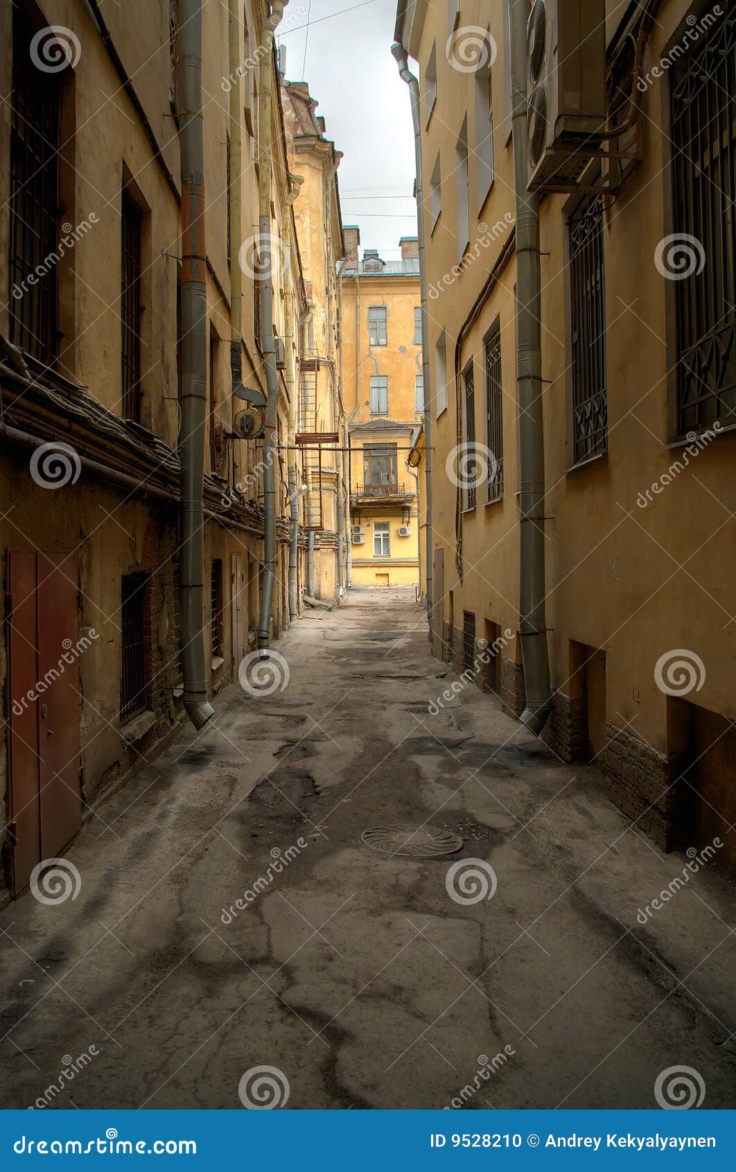 Narrow Area between Houses in the Downtown Stock Photo - Image of ...