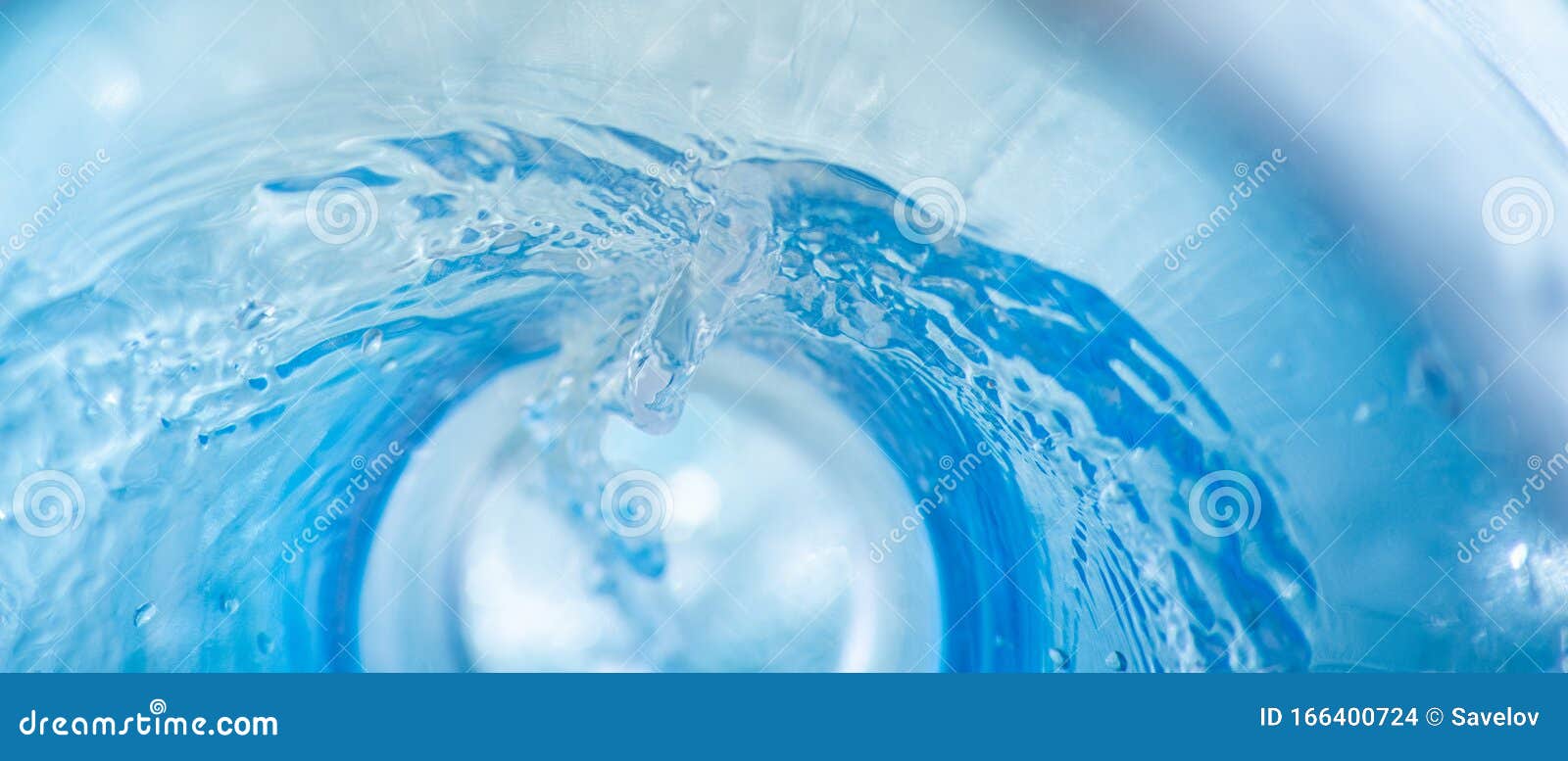 Narrow Background with a Swirl of Blue Clear Water Stock Photo - Image ...