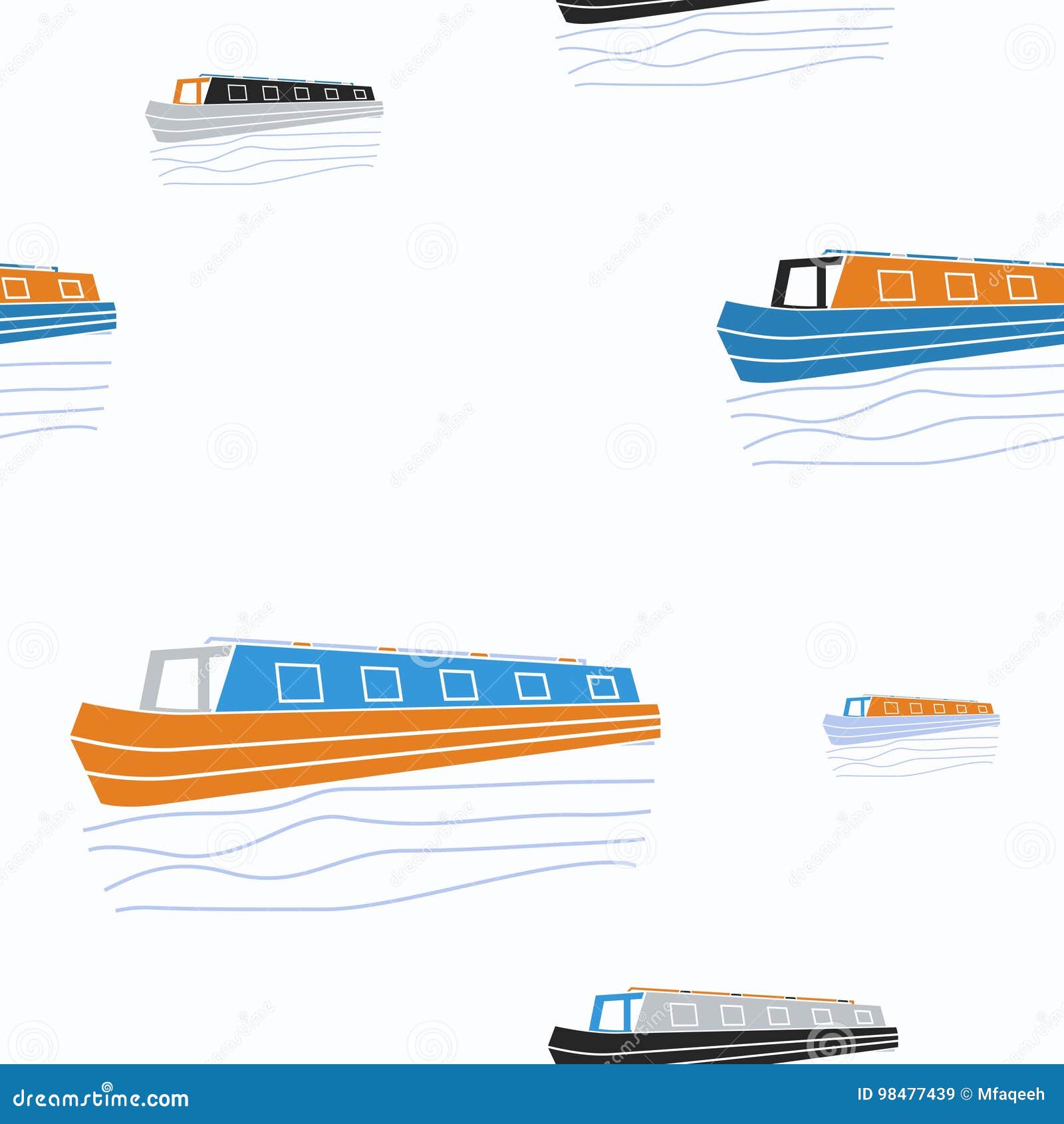 Narrow Boat Coloring Page For Kids. Narrow Boat Cartoon Vector ...