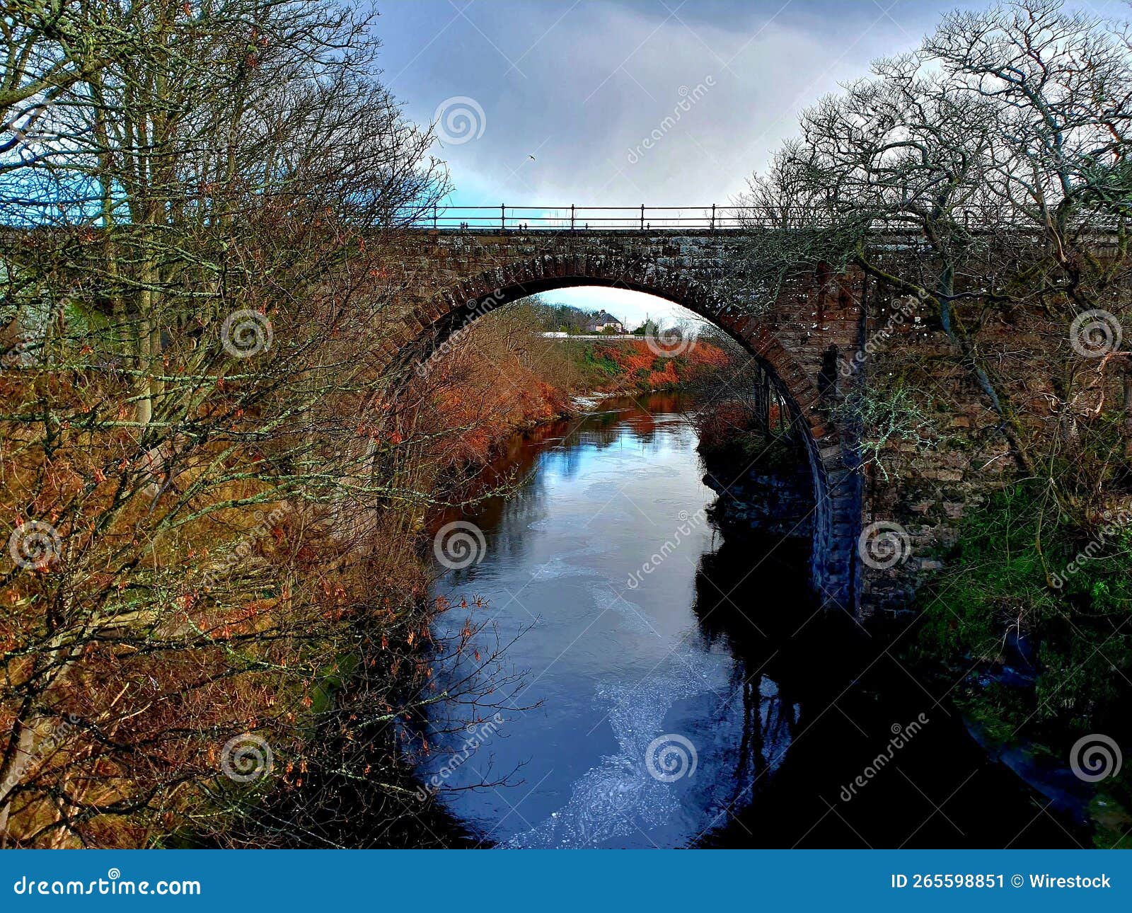 Narrow Bridge with an Arch Over the Water Stock Image - Image of autumn ...