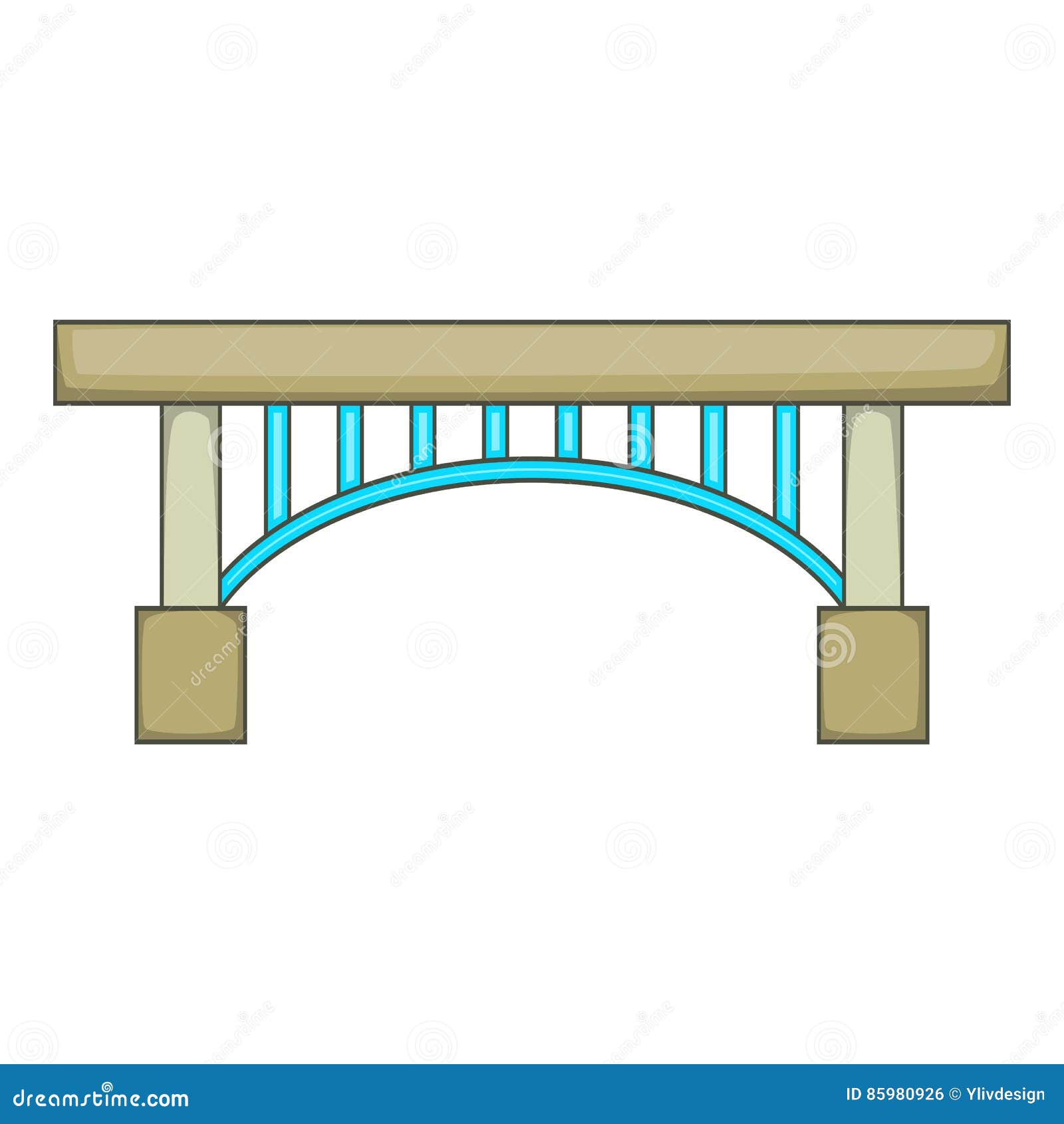 Narrow Bridge Icon, Cartoon Style Stock Vector - Illustration of bridge ...