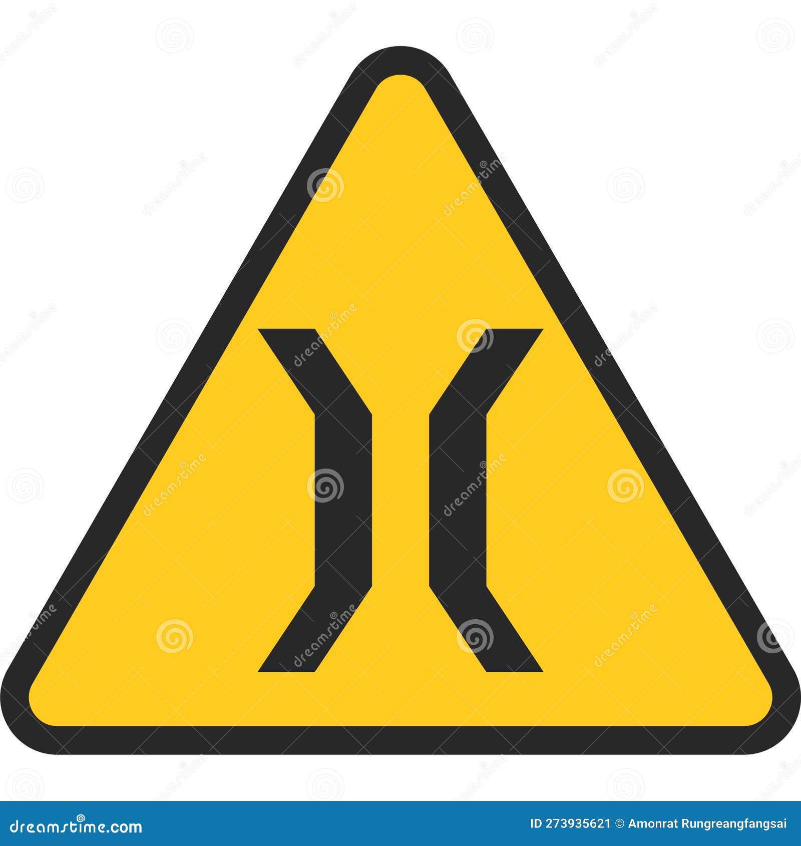 Narrow Bridge Sign Icon, Traffic Sign Vector Illustration Stock Vector ...