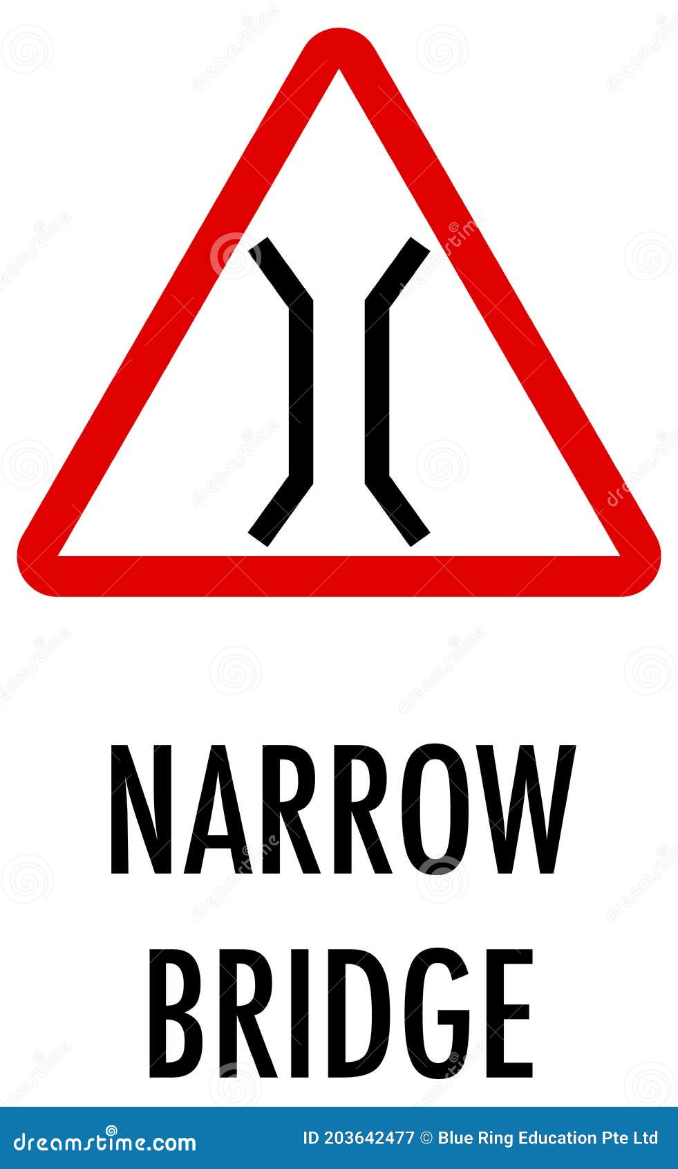 Narrow Bridge Sign Transparent Icon. Narrow Bridge Sign Symbol D ...