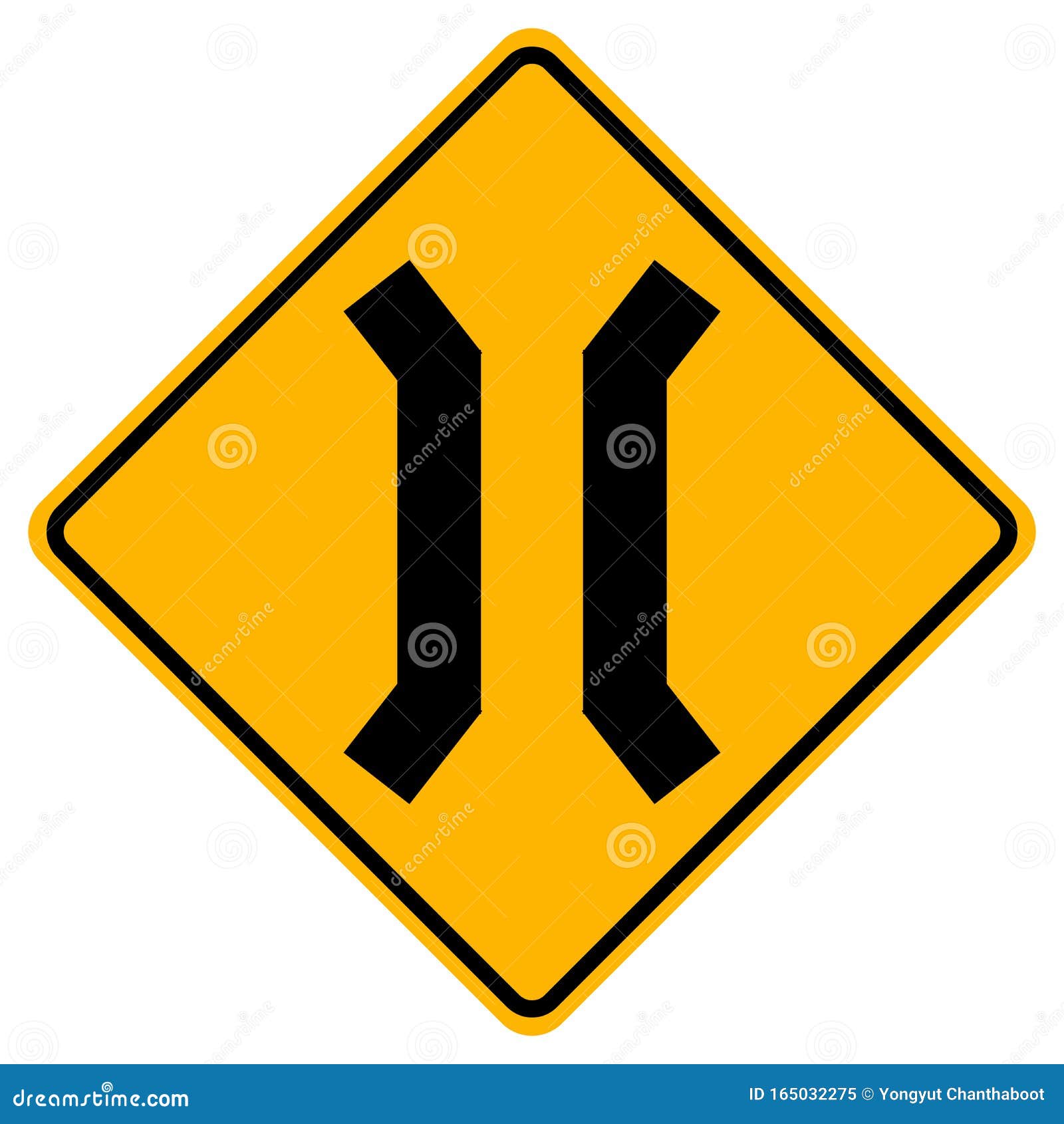 Narrow Bridge Traffic Sign Royalty-Free Stock Image | CartoonDealer.com ...