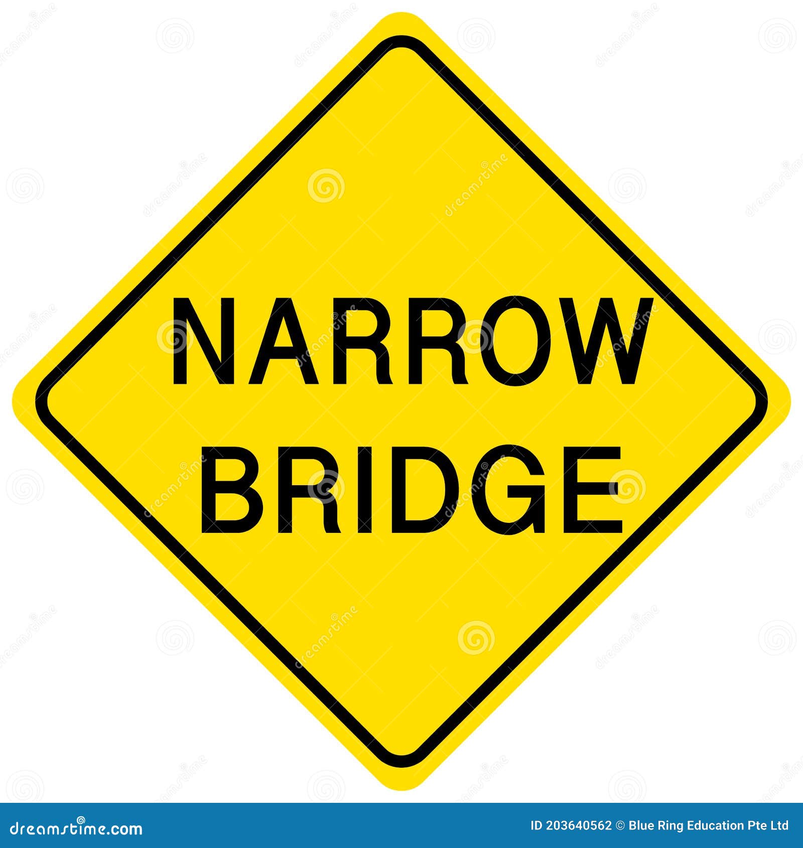 Narrow Bridge Sign Transparent Icon. Narrow Bridge Sign Symbol D ...