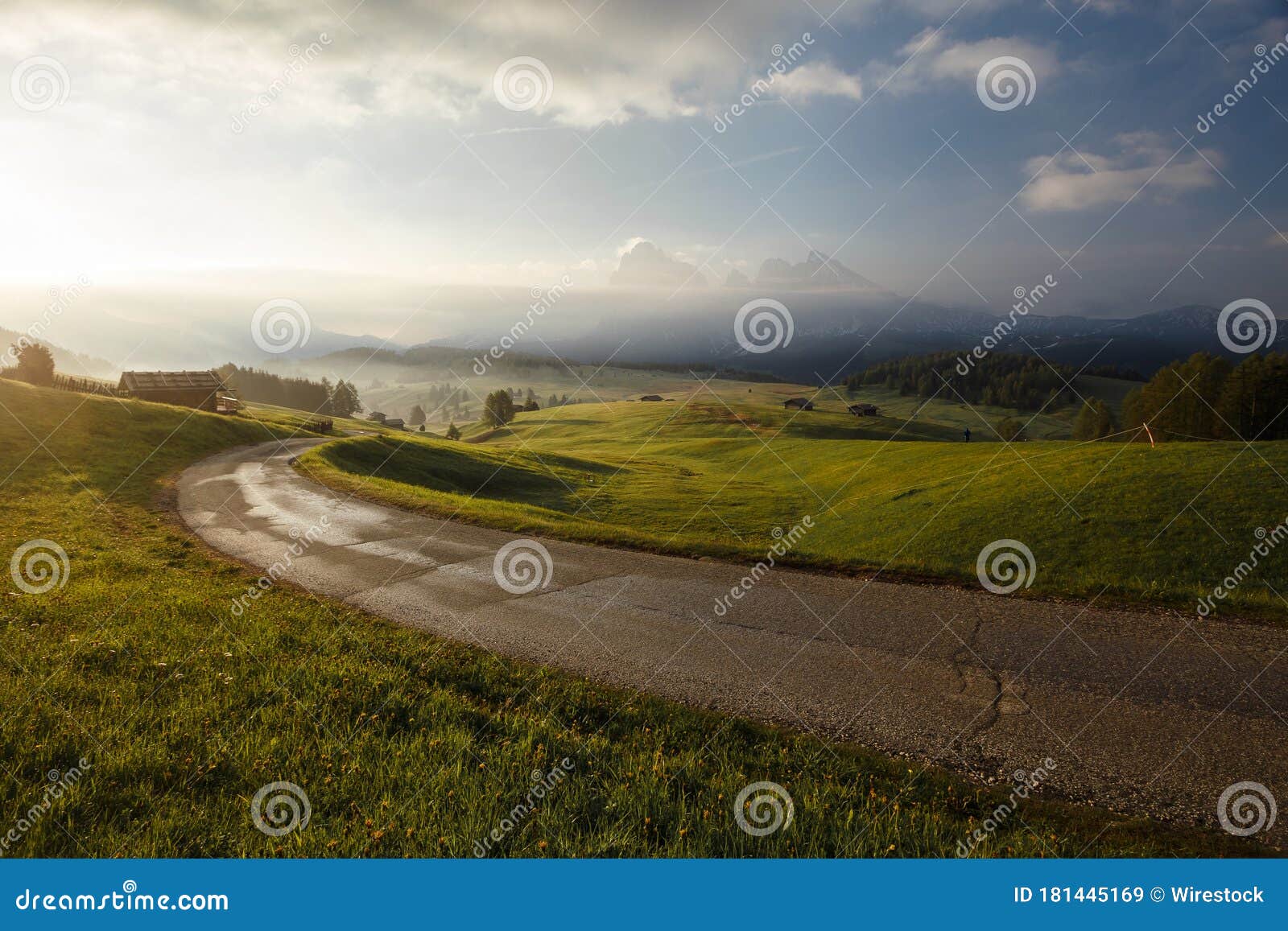 Narrow Concrete Uphill Walkway Through The Mountain And Forests Leading ...