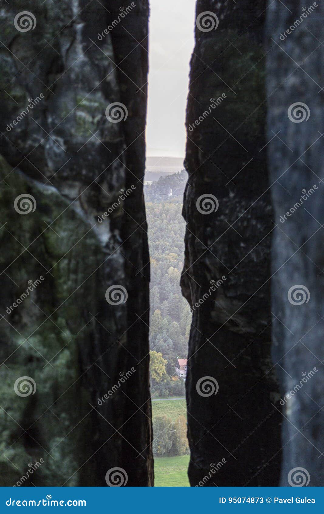 A Narrow Dark Long Gap between Two Stony Cliffs Stock Image - Image of ...