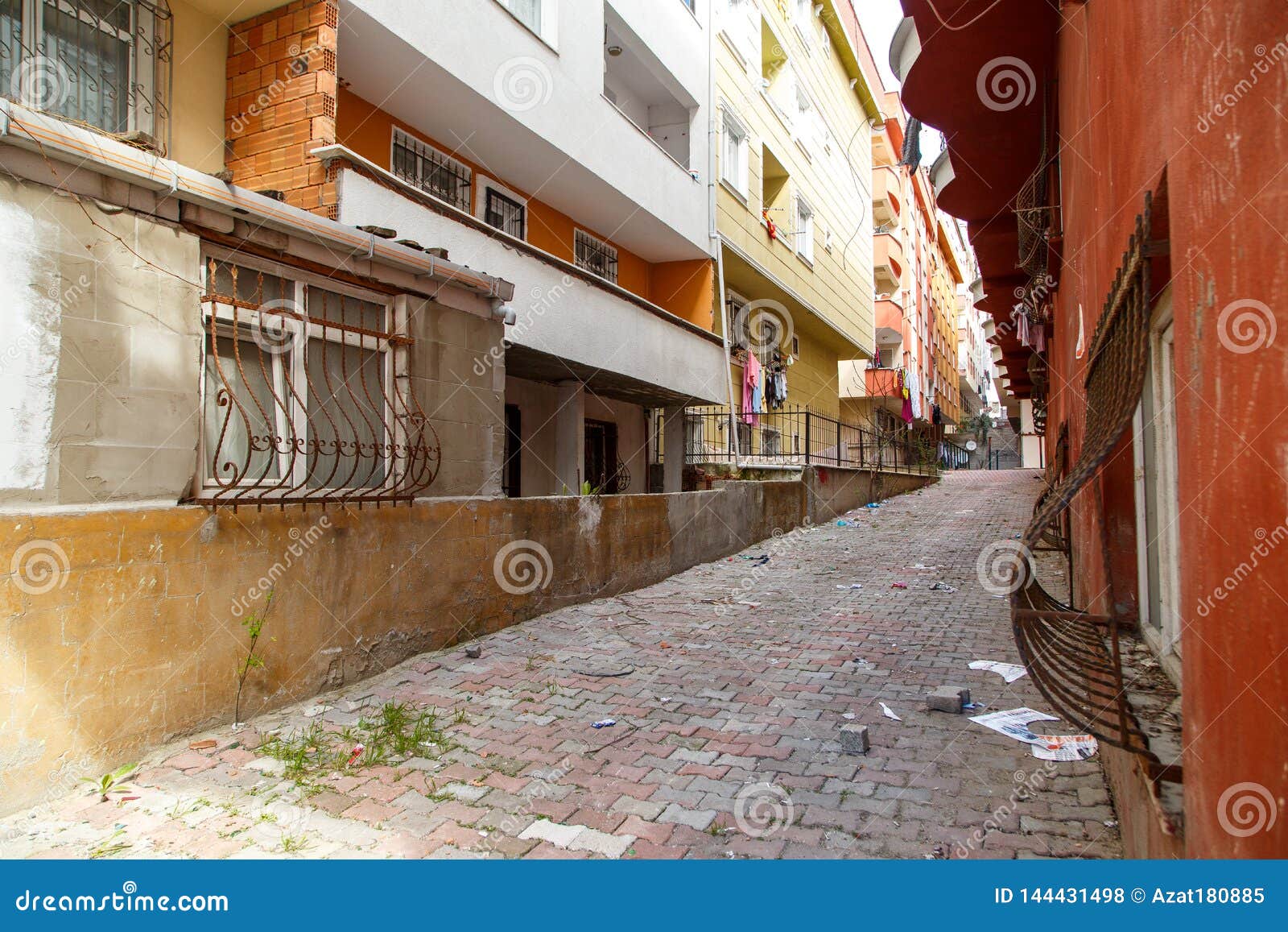 Narrow Dirty Streets of Istanbul Stock Photo - Image of architecture ...