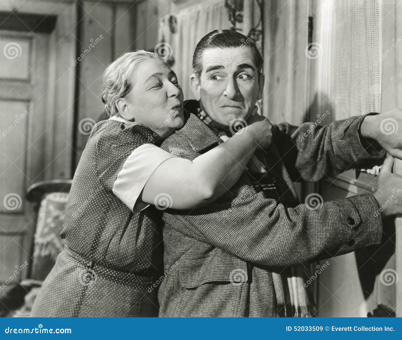 Narrow escape stock image. Image of indoors, 1940s, affectionate - 52033509