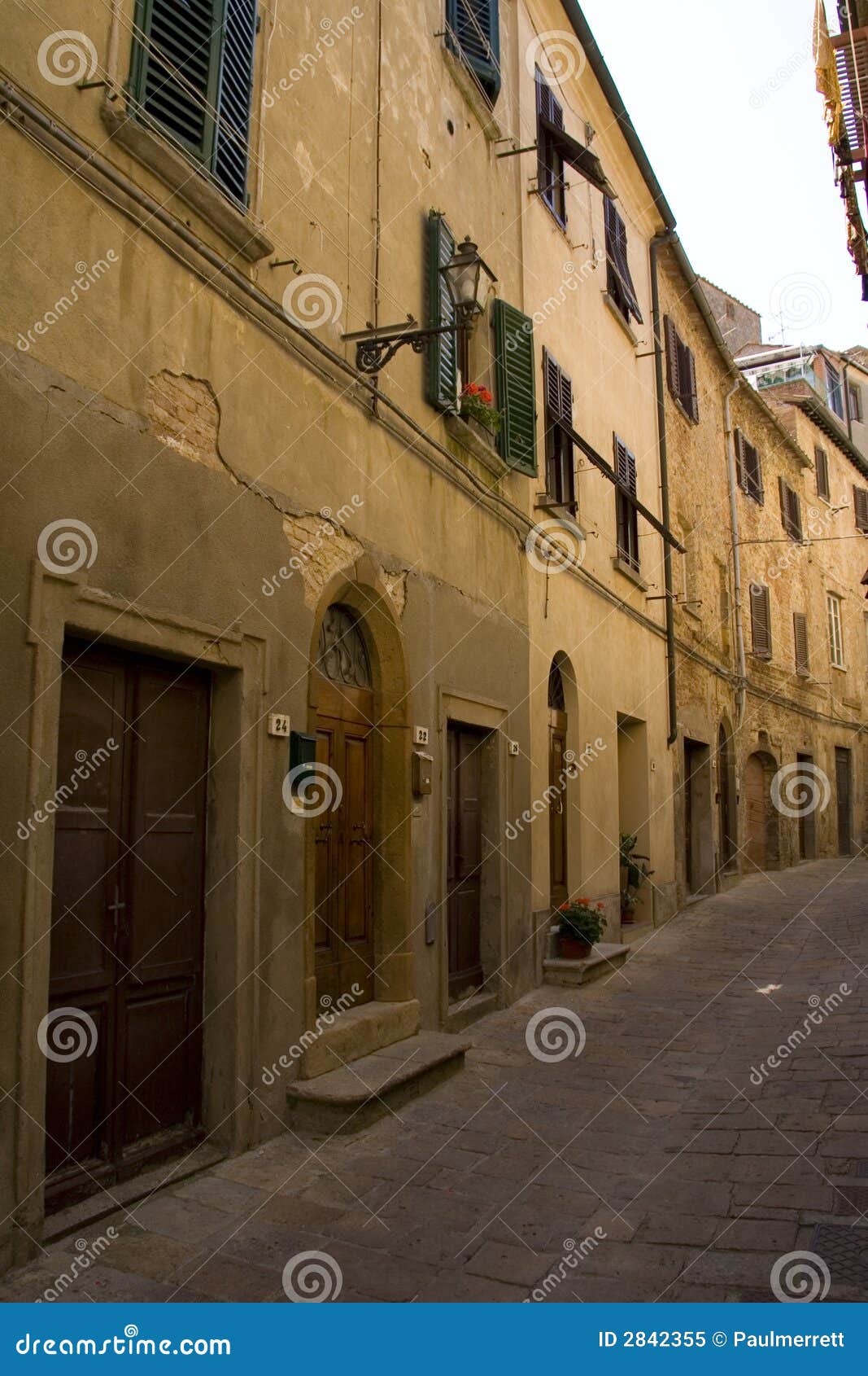 Narrow European street stock image. Image of italian, cobbled - 2842355